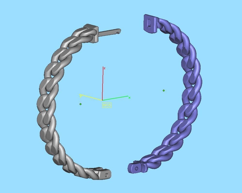 Hoop Cuban Earrings 35mm Own design 3dmodel 3D model 3D printable ...