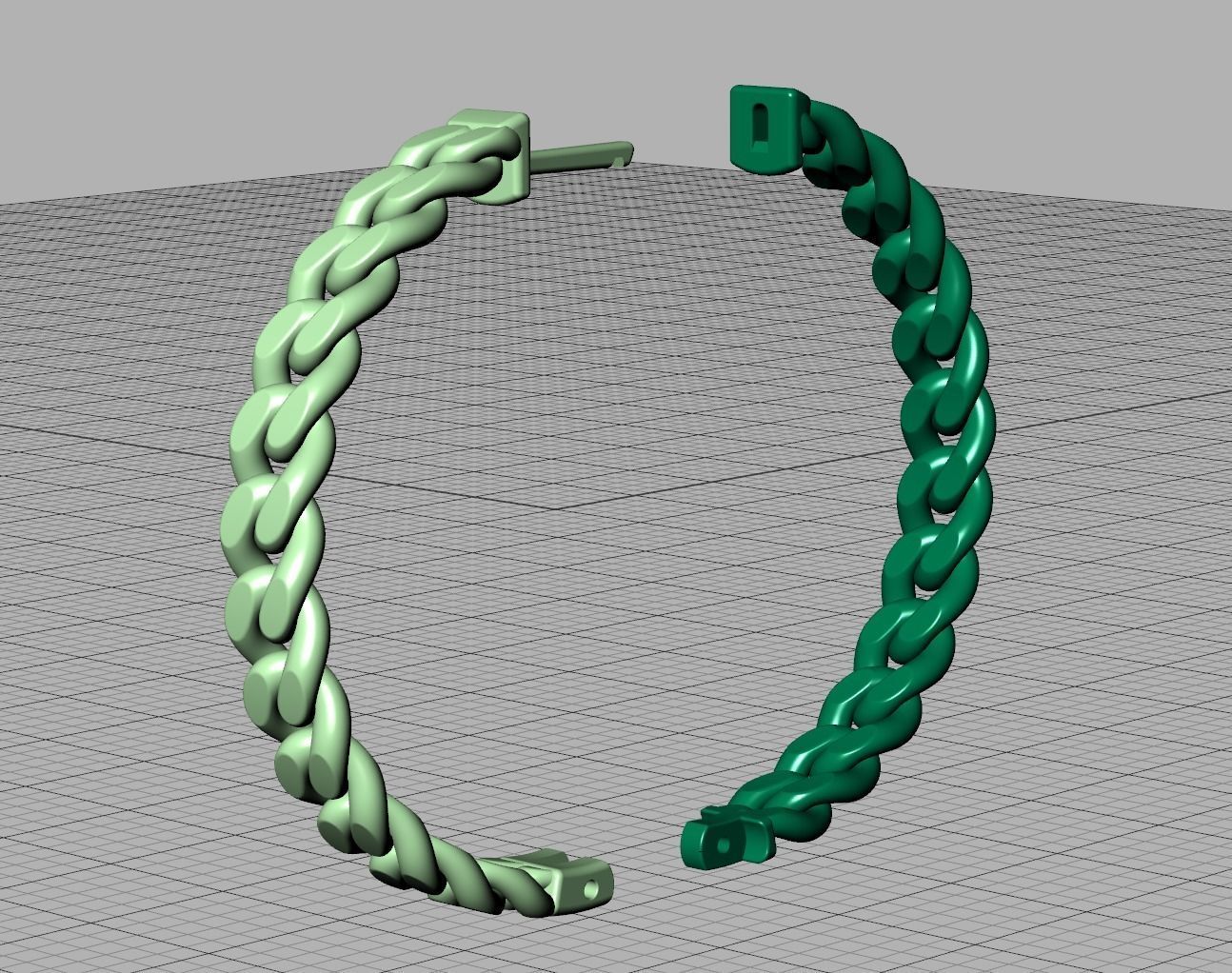 Hoop Cuban Earrings 35mm Own design 3dmodel 3D model 3D printable ...