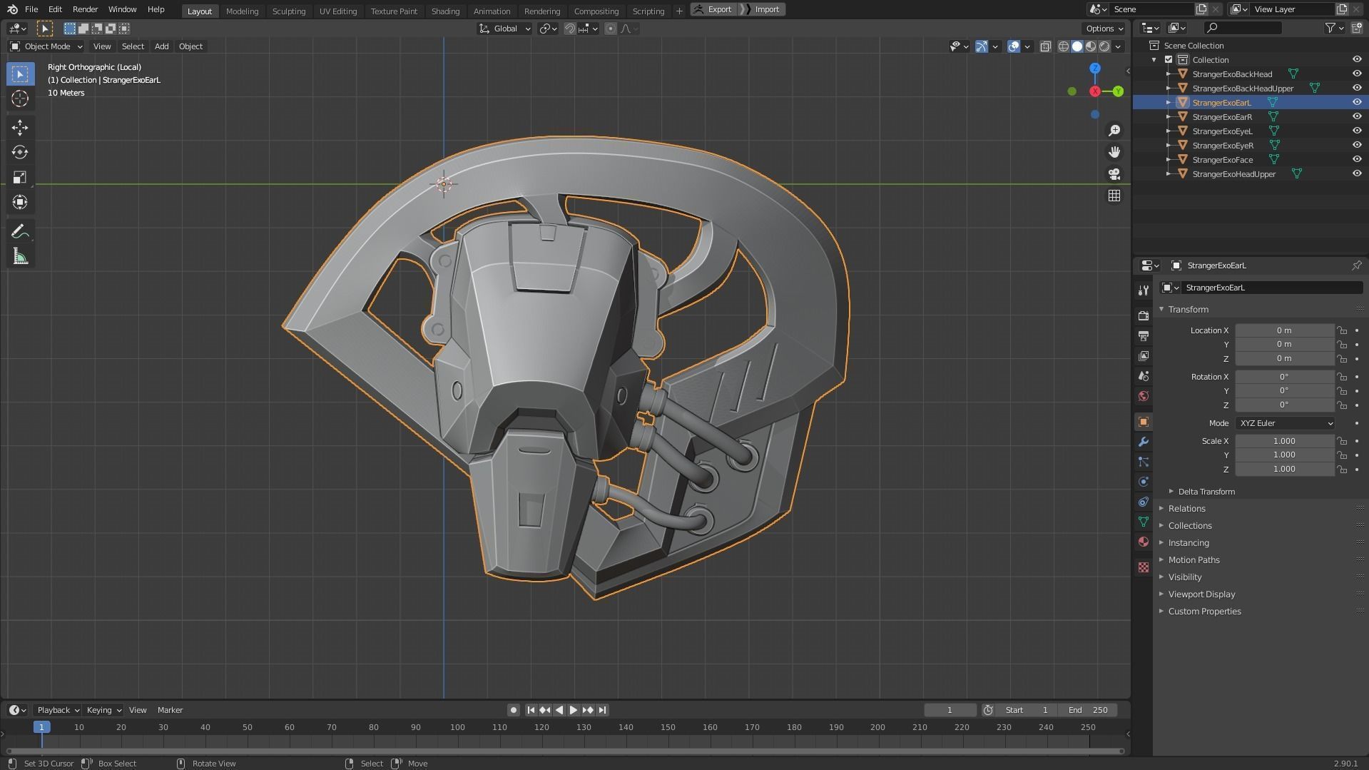 Exo-Stranger Full Armor and Rifle for Cosplay 3D Model Collection ...