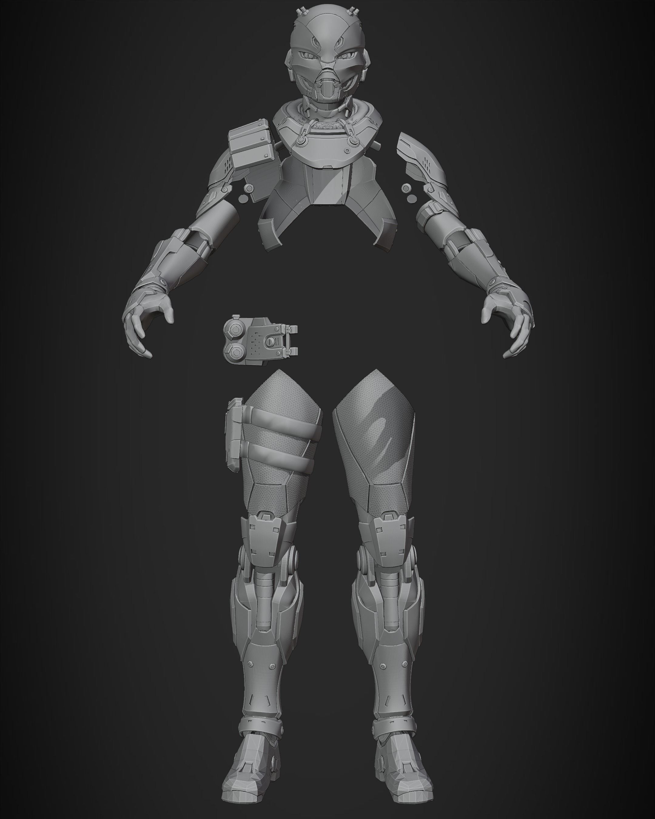 Exo-Stranger Full Armor and Rifle for Cosplay 3D Model Collection ...