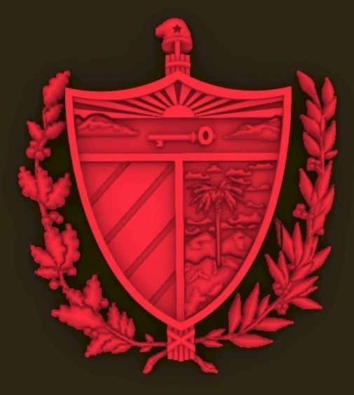 Escudo de Cuba Coat of Arms Cuba 3D model 3D printable | CGTrader