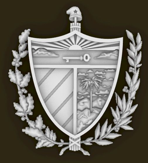 Escudo de Cuba Coat of Arms Cuba 3D model 3D printable | CGTrader
