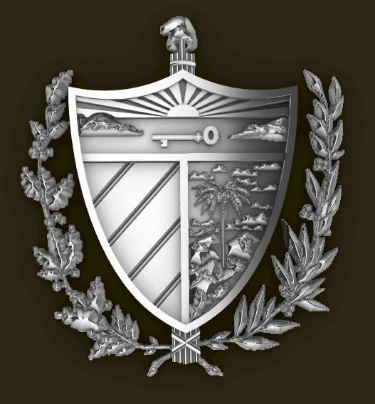 Escudo de Cuba Coat of Arms Cuba 3D model 3D printable | CGTrader
