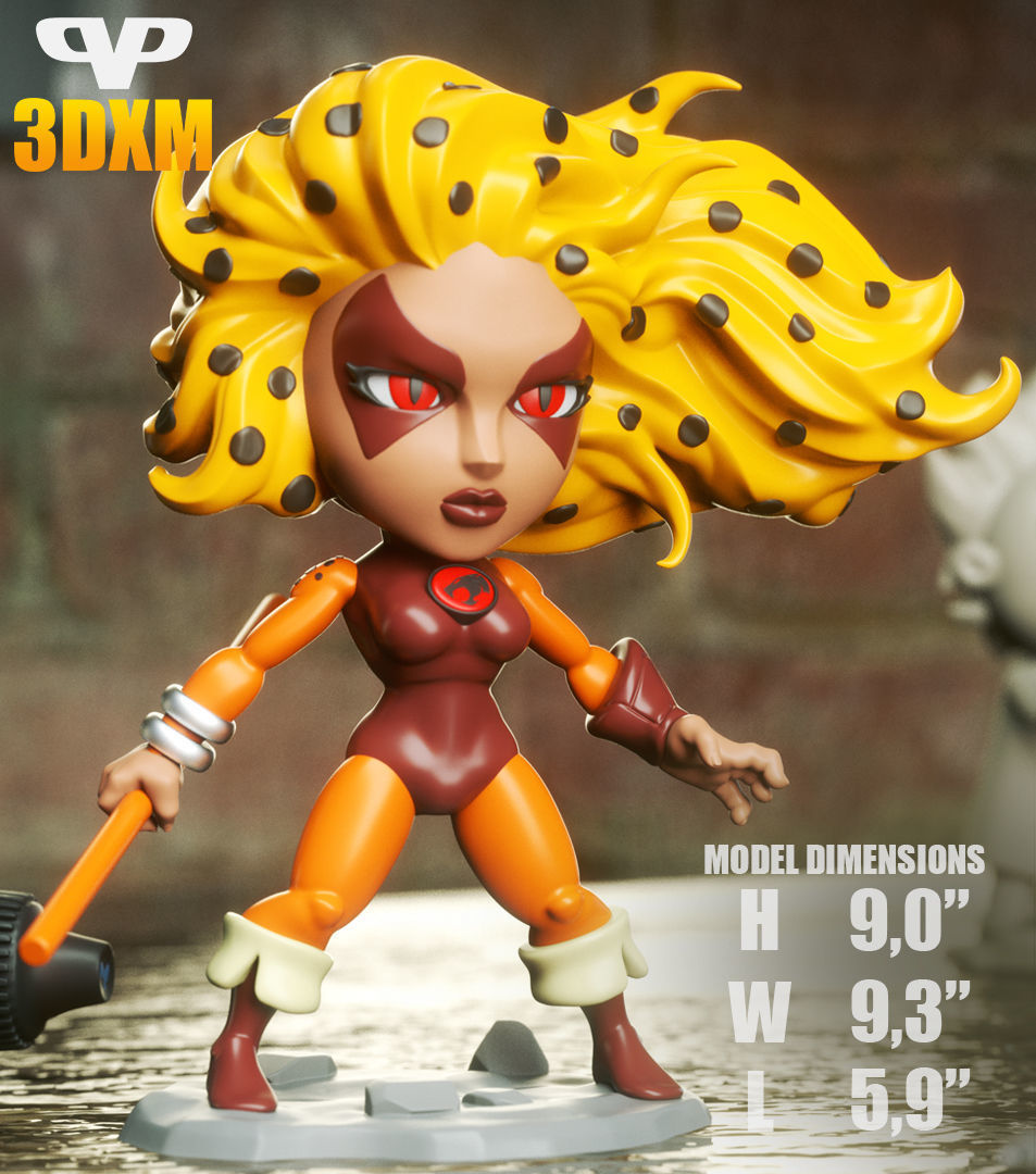 ThunderCats Cheetara Chibi STL for 3D Printing ChibiSTL 3DXM 3D model ...