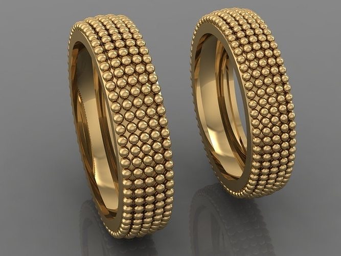 Ring 3D Print 3D print model 3D model gold plated wedding rings 3D ...
