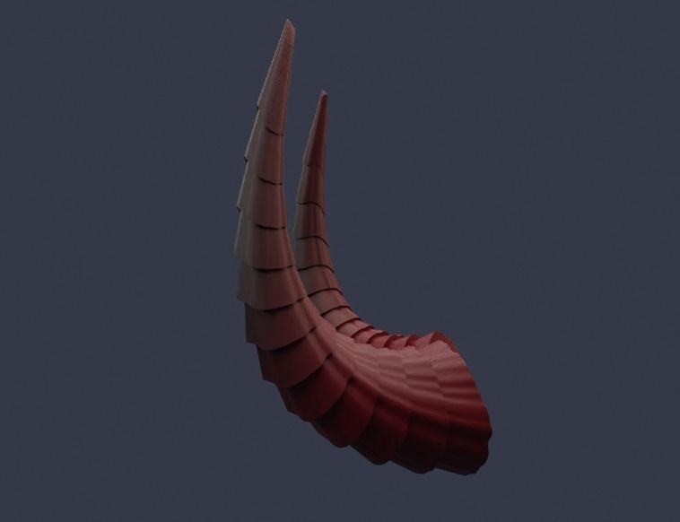 Demon horns 3D model 3D printable | CGTrader