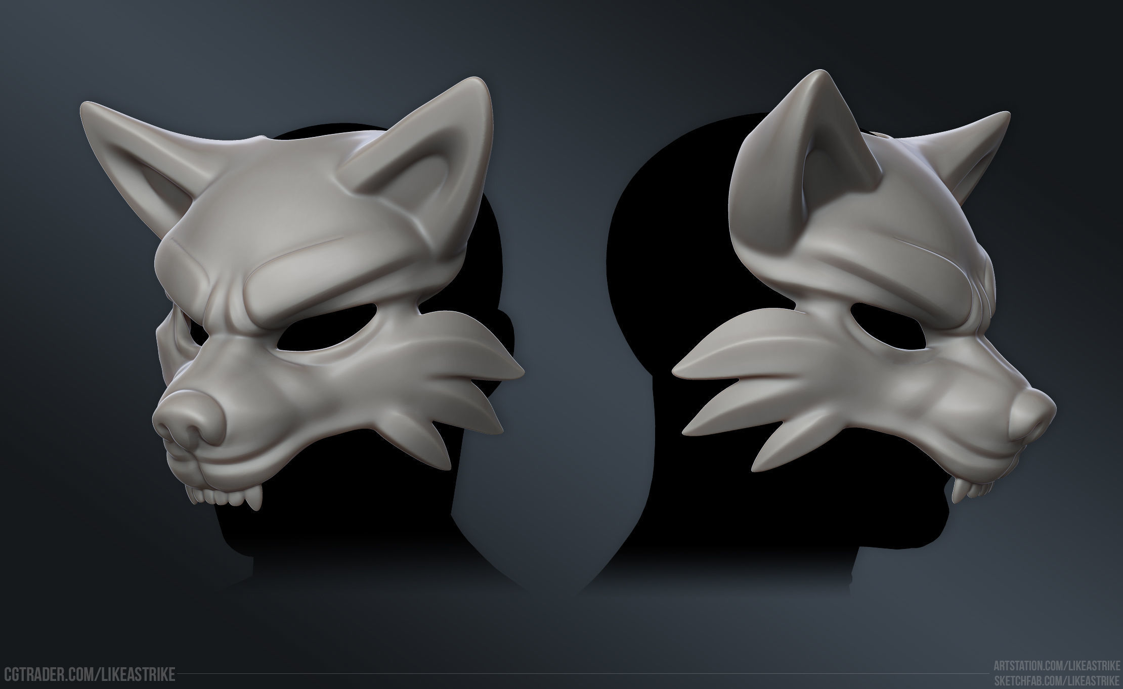 Fox Mask 3D model 3D printable | CGTrader
