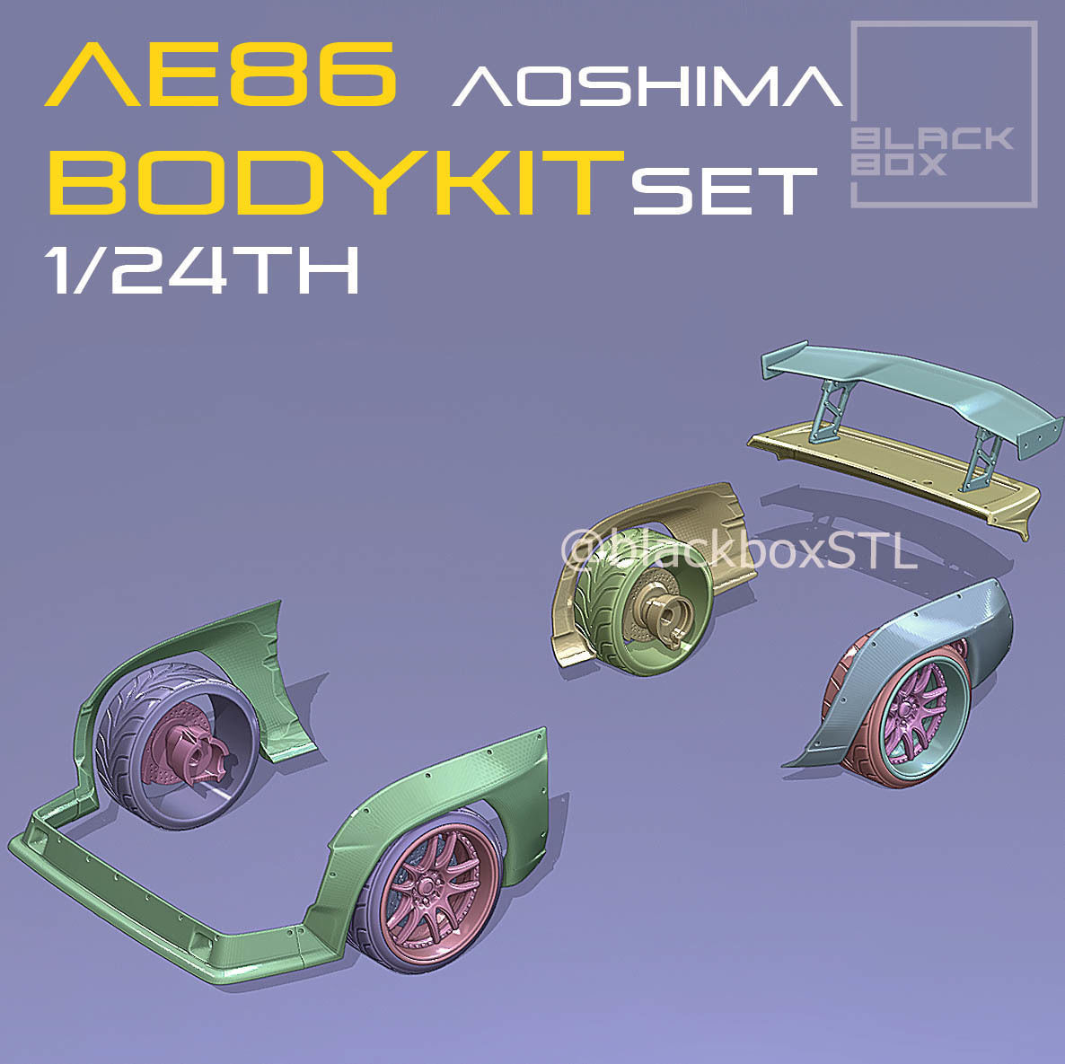 Classic Bodykit for AE86 AOSHIMA 1-24th Modelkit 3D model 3D printable ...