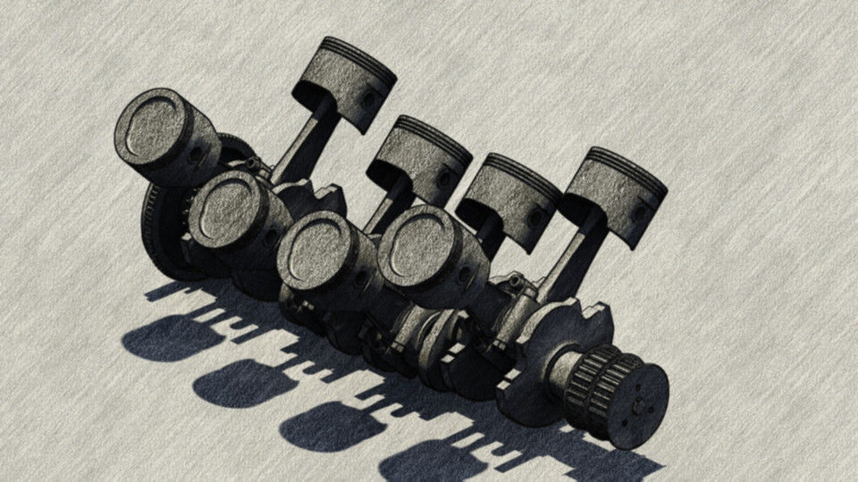Piston V8 Crossplane free 3D model | CGTrader