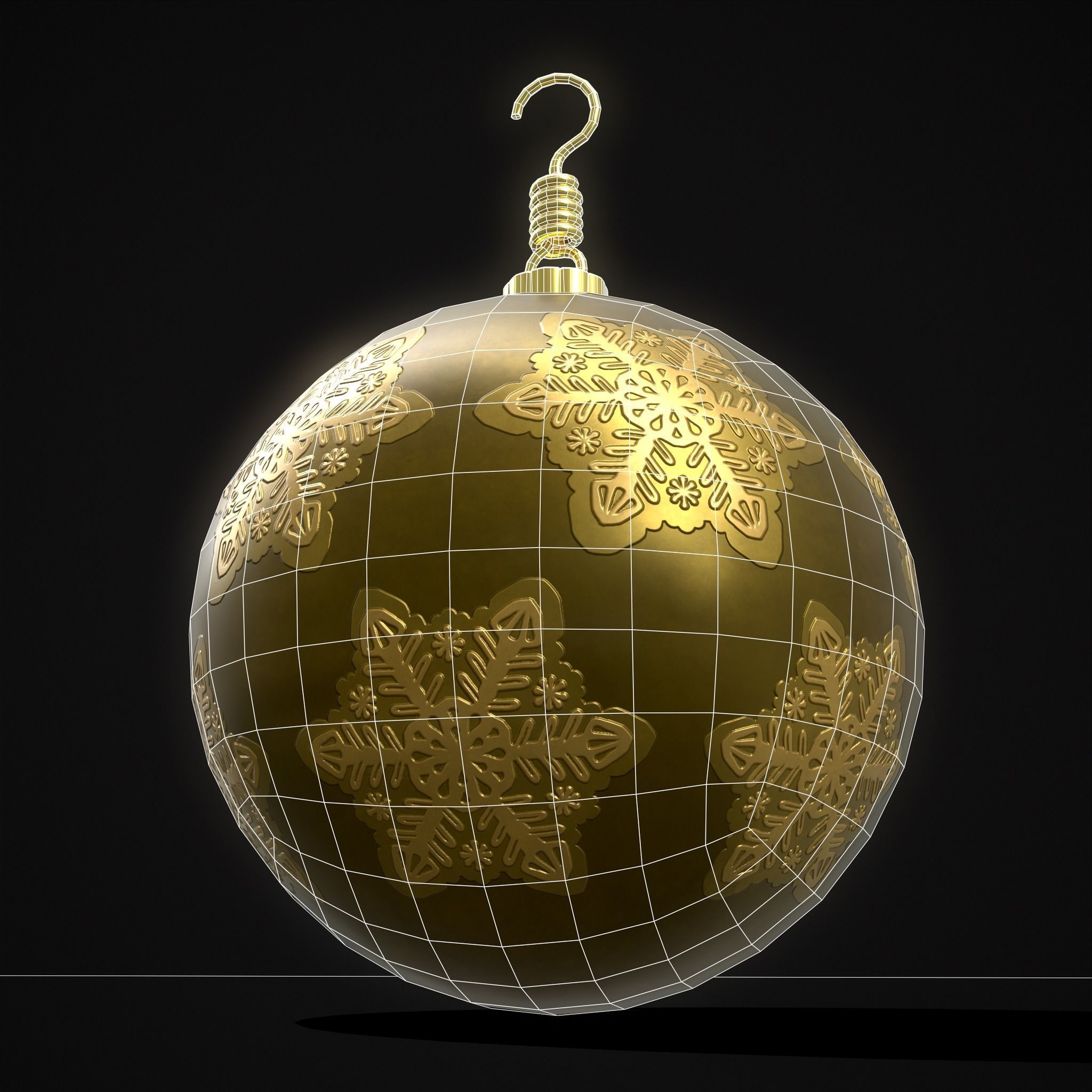 3D model Golden Snow Flake Ball VR / AR / low-poly | CGTrader