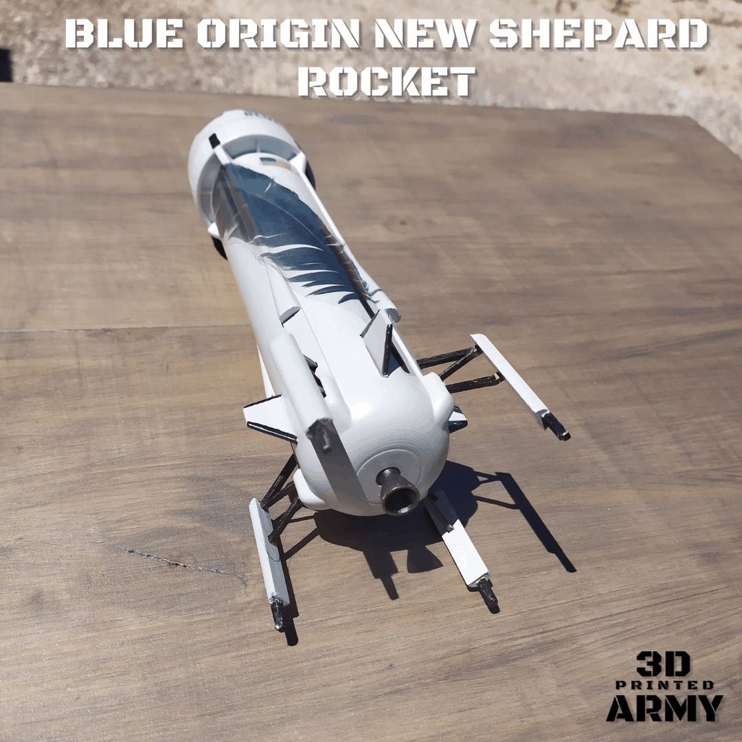 Blue Origin New Shepard Rocket -STL files for 3D printing 3D model 3D ...
