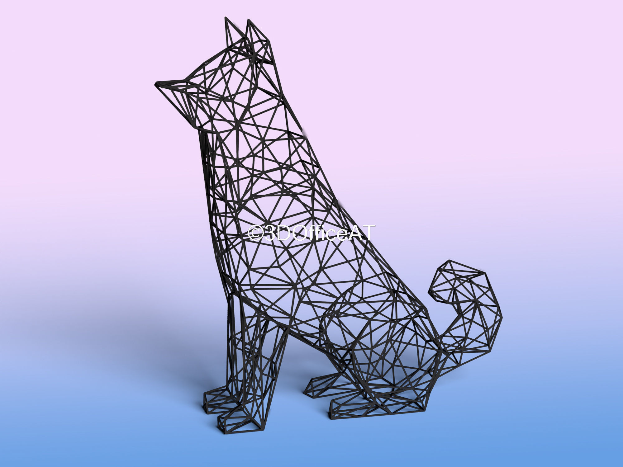 AKITA DOG - WIRE ART 3D model 3D printable | CGTrader