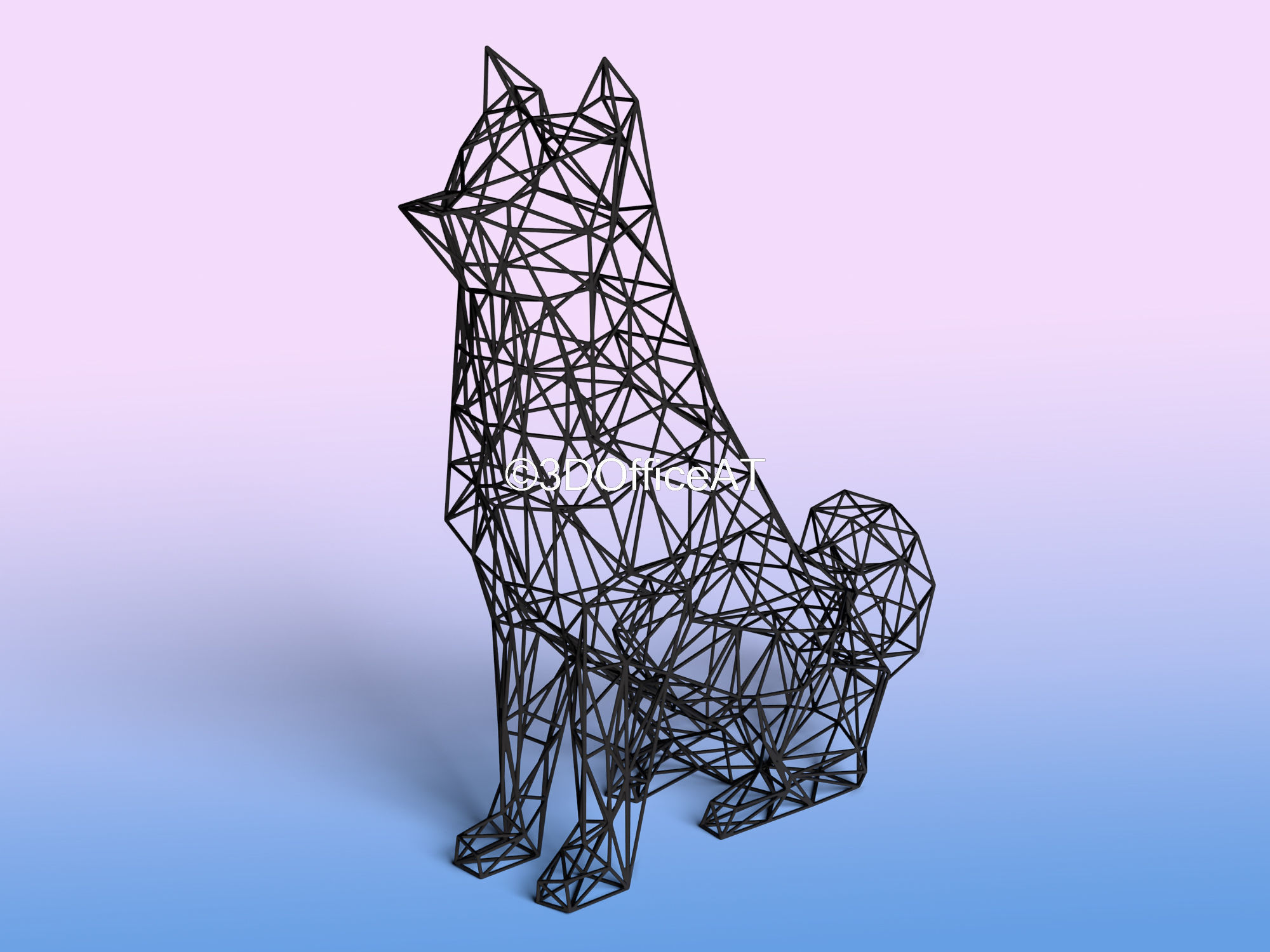 AKITA DOG - WIRE ART 3D model 3D printable | CGTrader