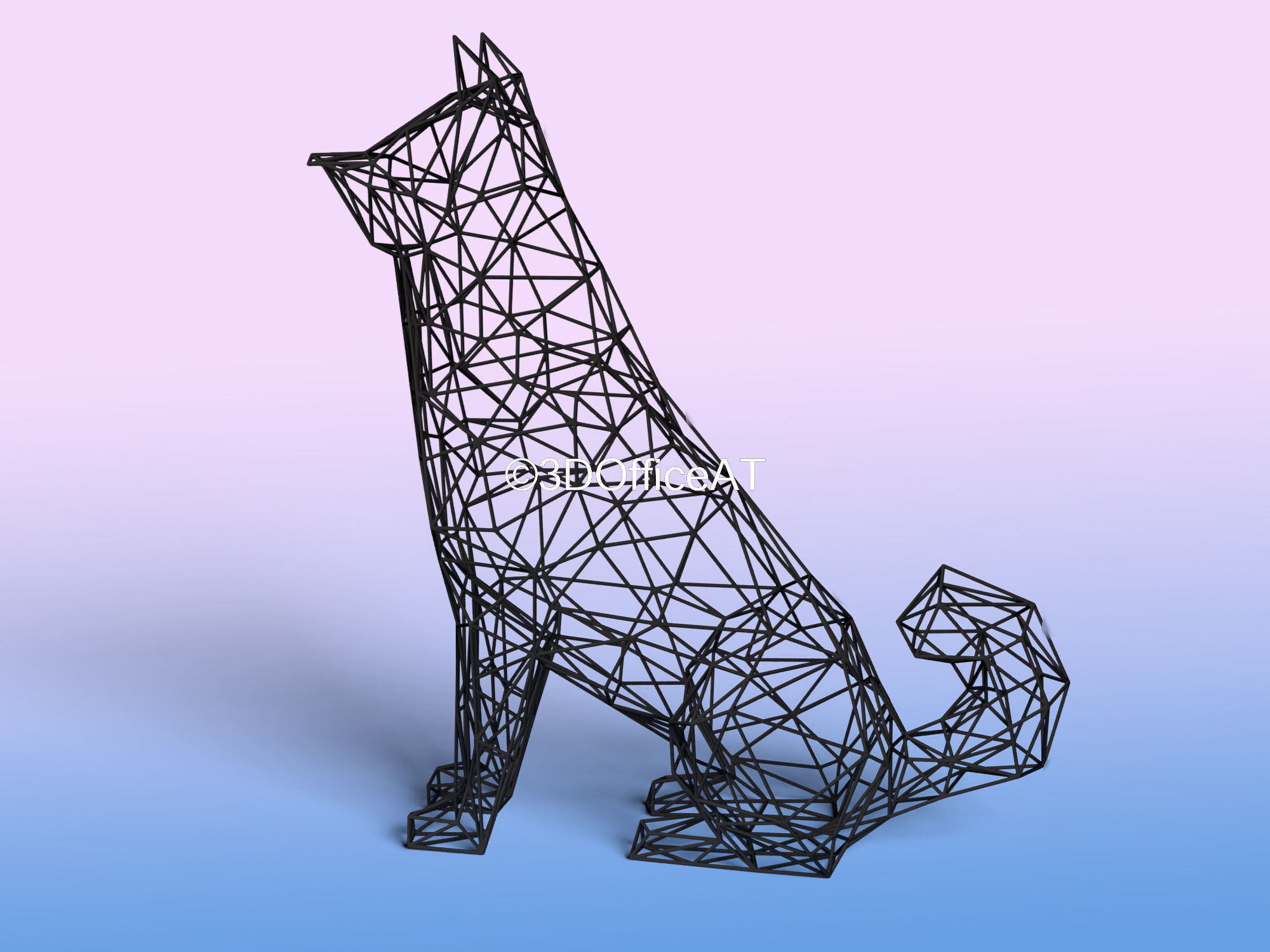 AKITA DOG - WIRE ART 3D model 3D printable | CGTrader