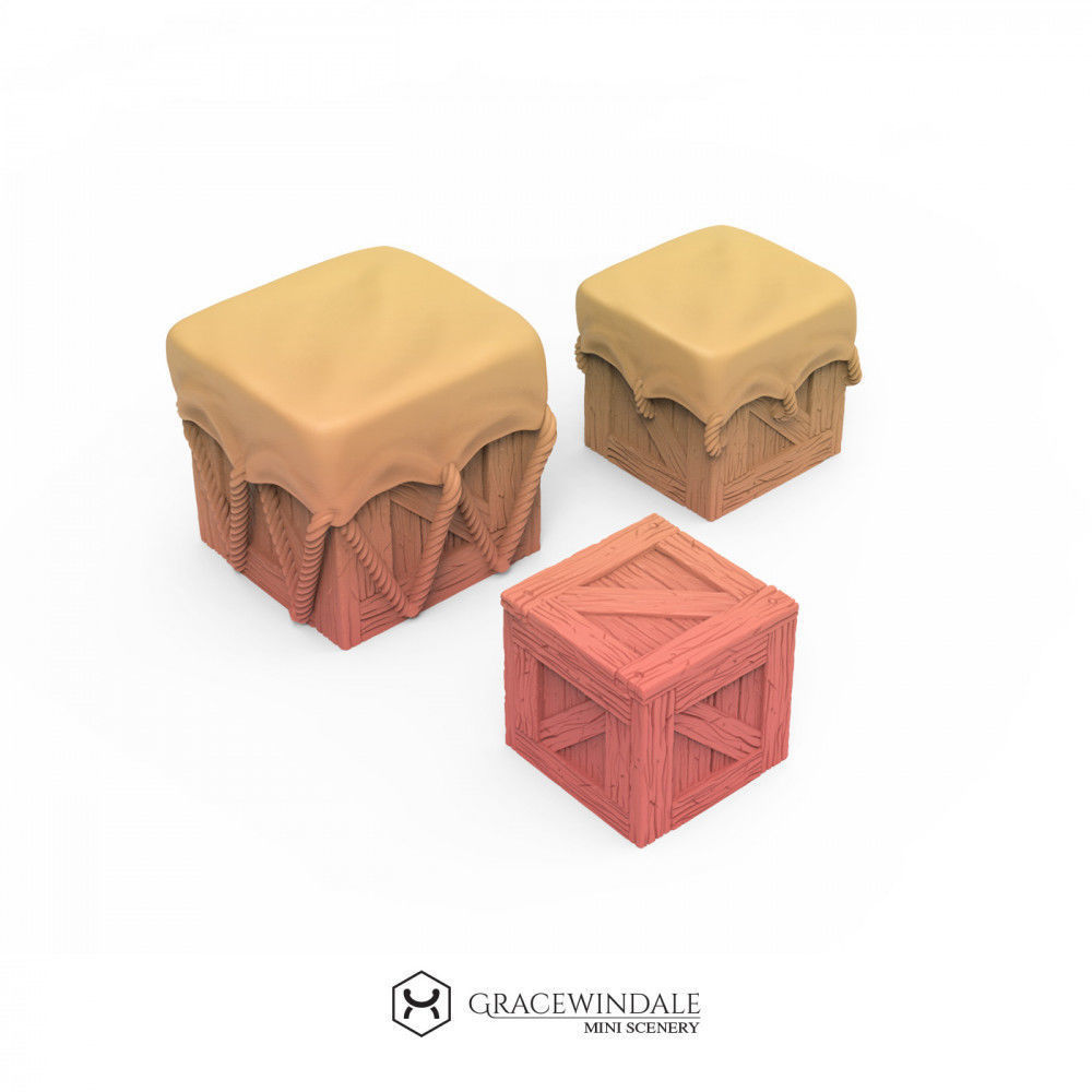 Set of Crates 3D model 3D printable | CGTrader