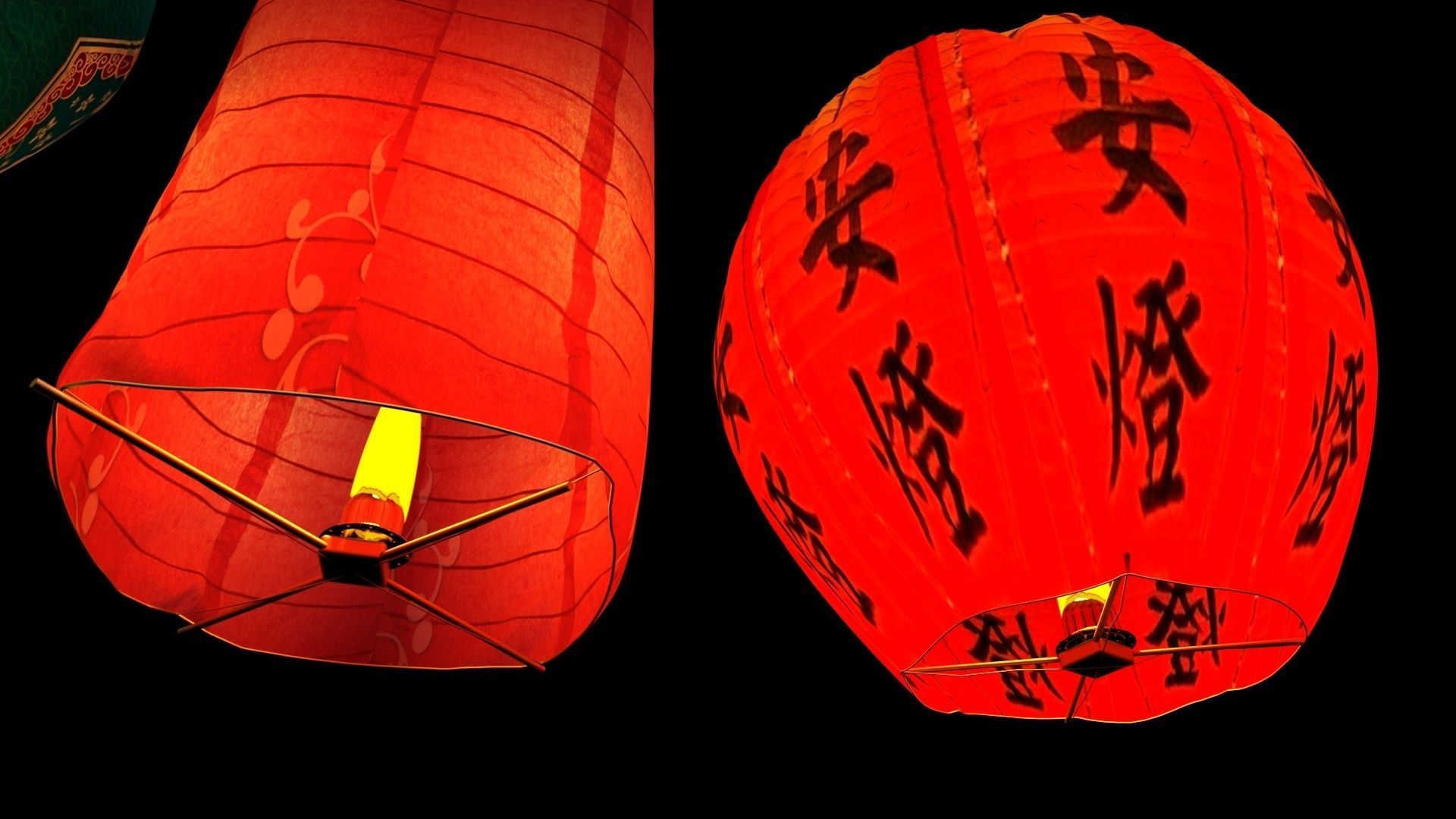 Chinese sky lantern 3D model | CGTrader