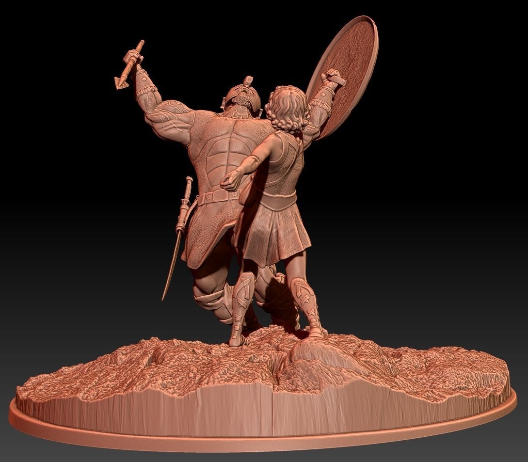 David and Goliath - splited 3D model 3D printable | CGTrader