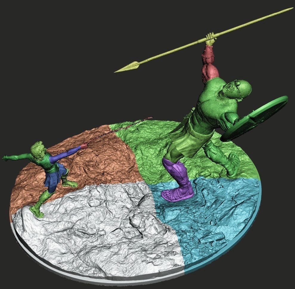 David and Goliath - splited 3D model 3D printable | CGTrader