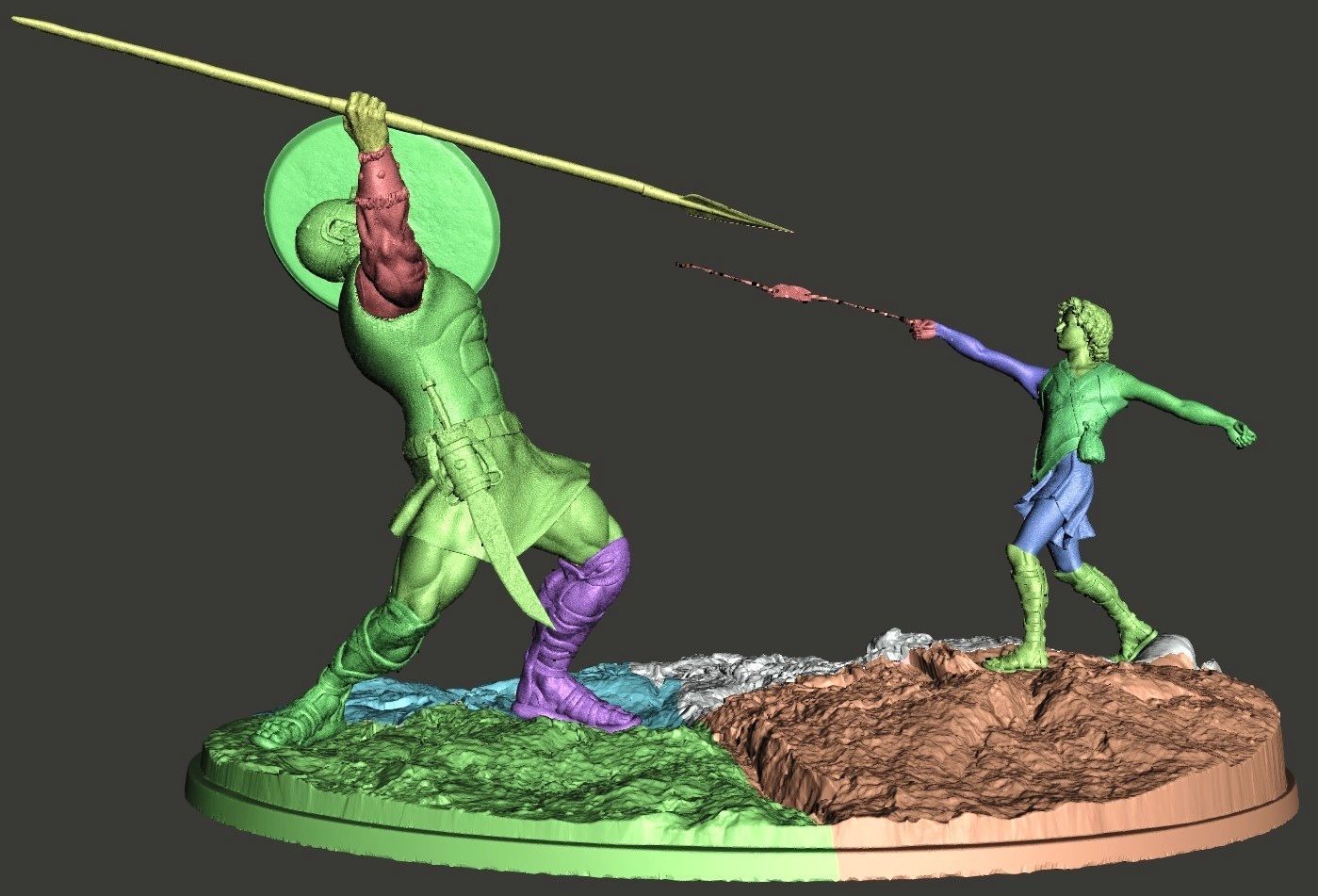 David and Goliath - splited 3D model 3D printable | CGTrader