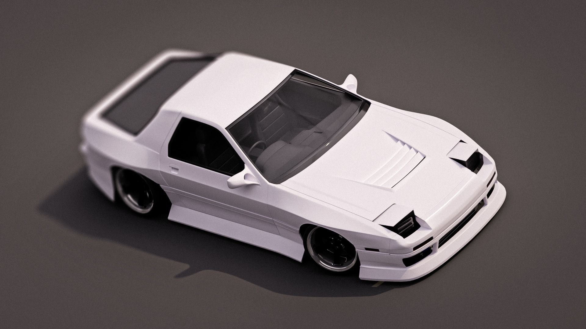 Mazda RX-7 FC Widebody 3D model rigged | CGTrader