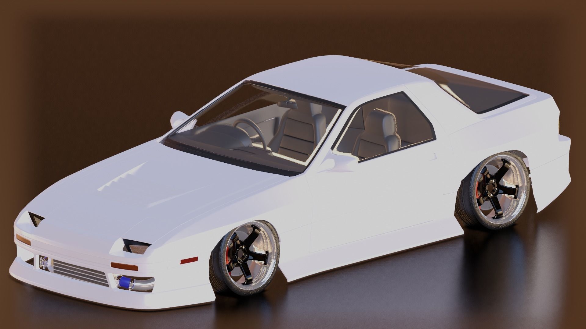 Mazda RX-7 FC Widebody 3D model rigged | CGTrader