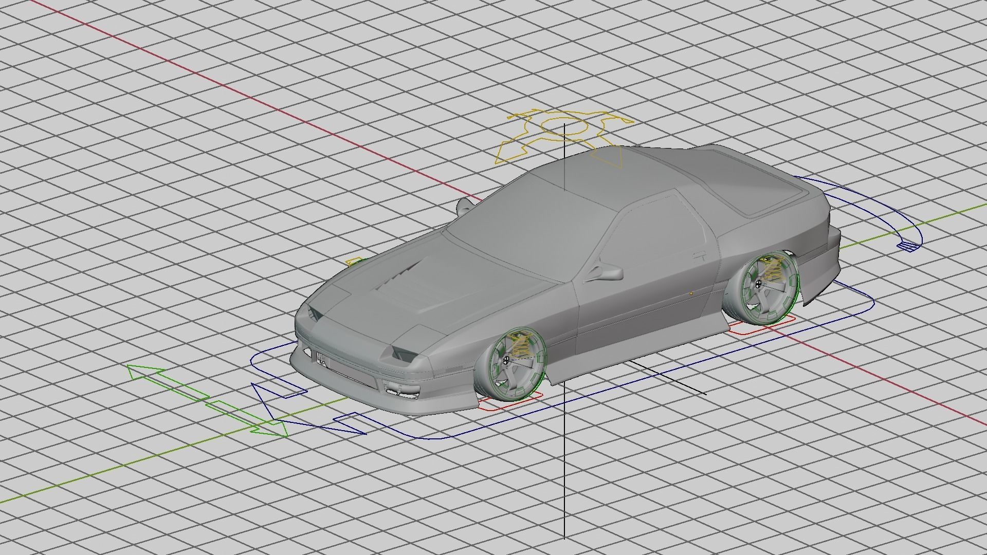 Mazda RX-7 FC Widebody 3D model rigged | CGTrader