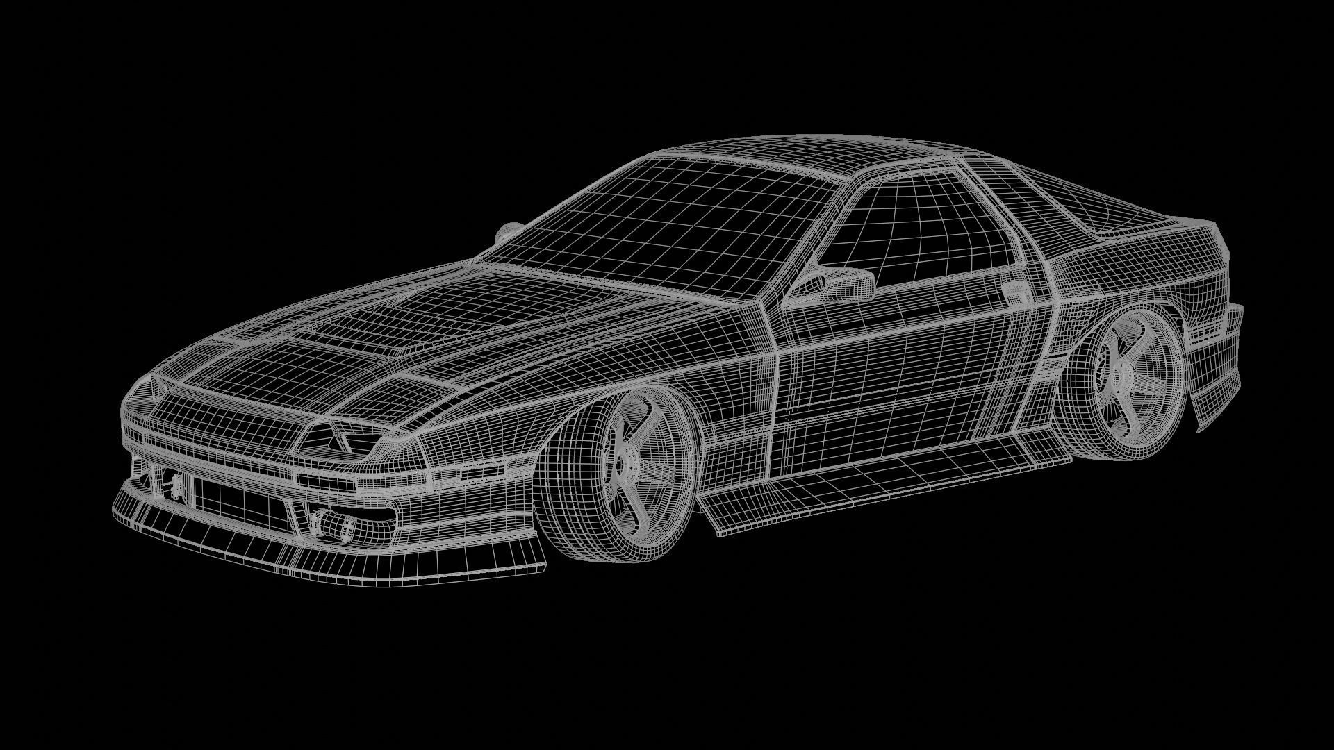 Mazda RX-7 FC Widebody 3D model rigged | CGTrader