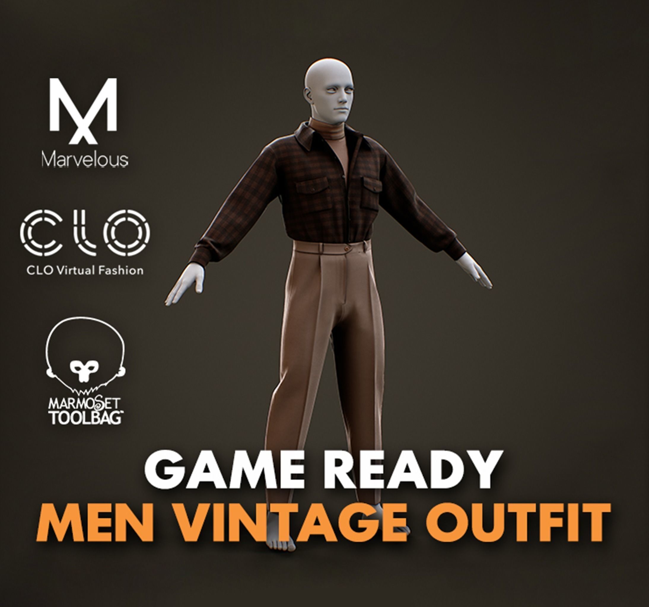 3D model Low Poly Men Vintage Outfit VR / AR / low-poly | CGTrader