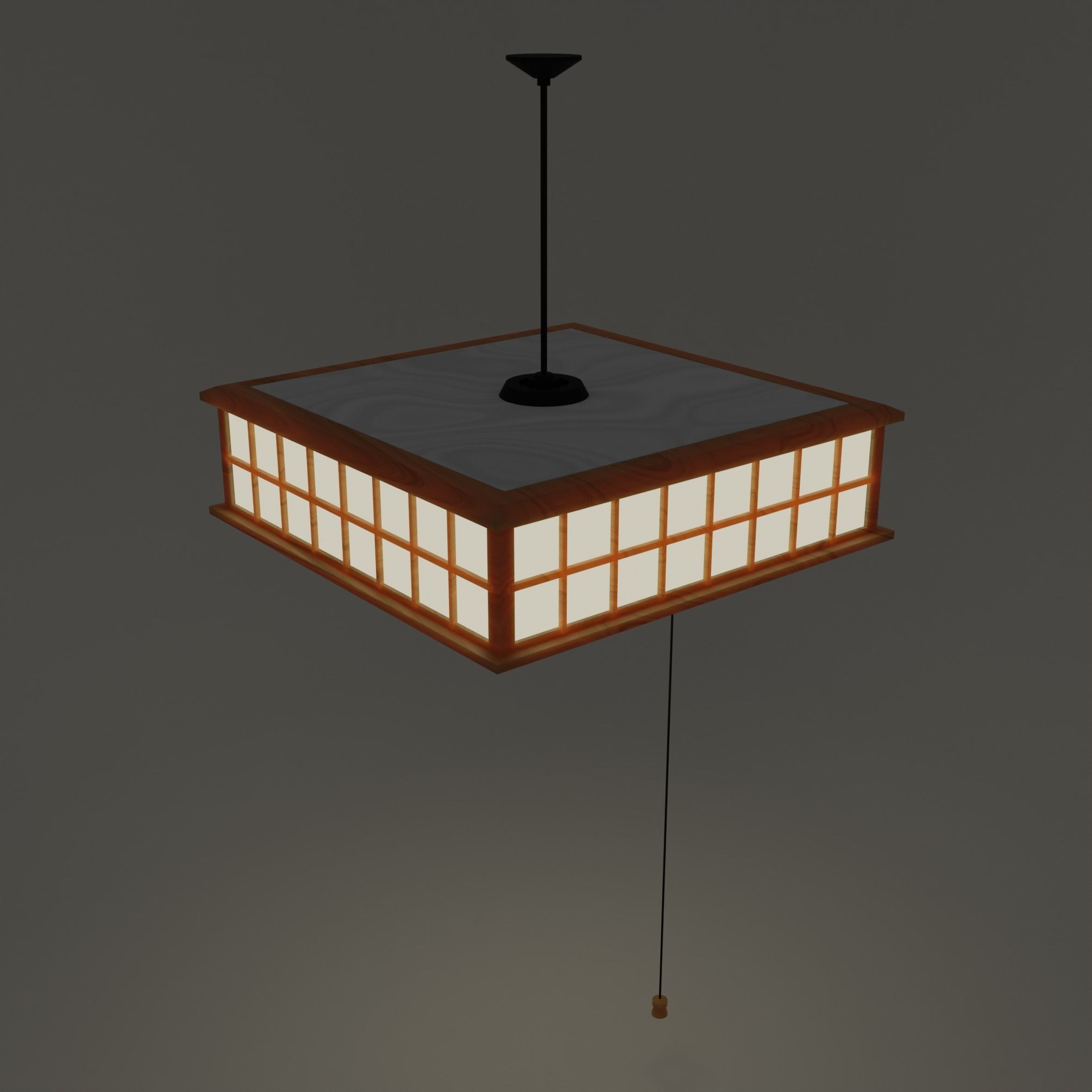 Japanese Hanging Lamp free 3D model | CGTrader