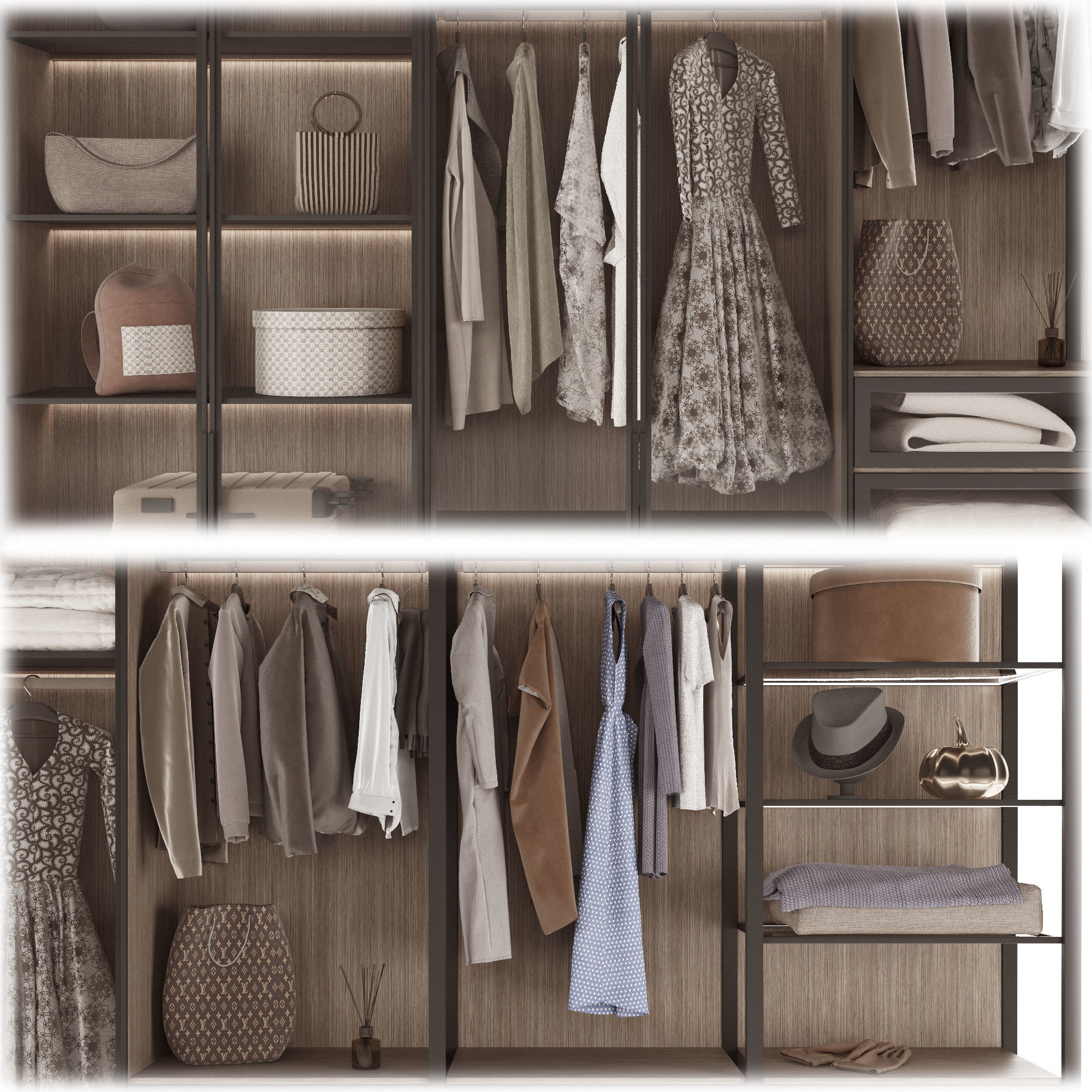Wardrobe and filling 3D model | CGTrader