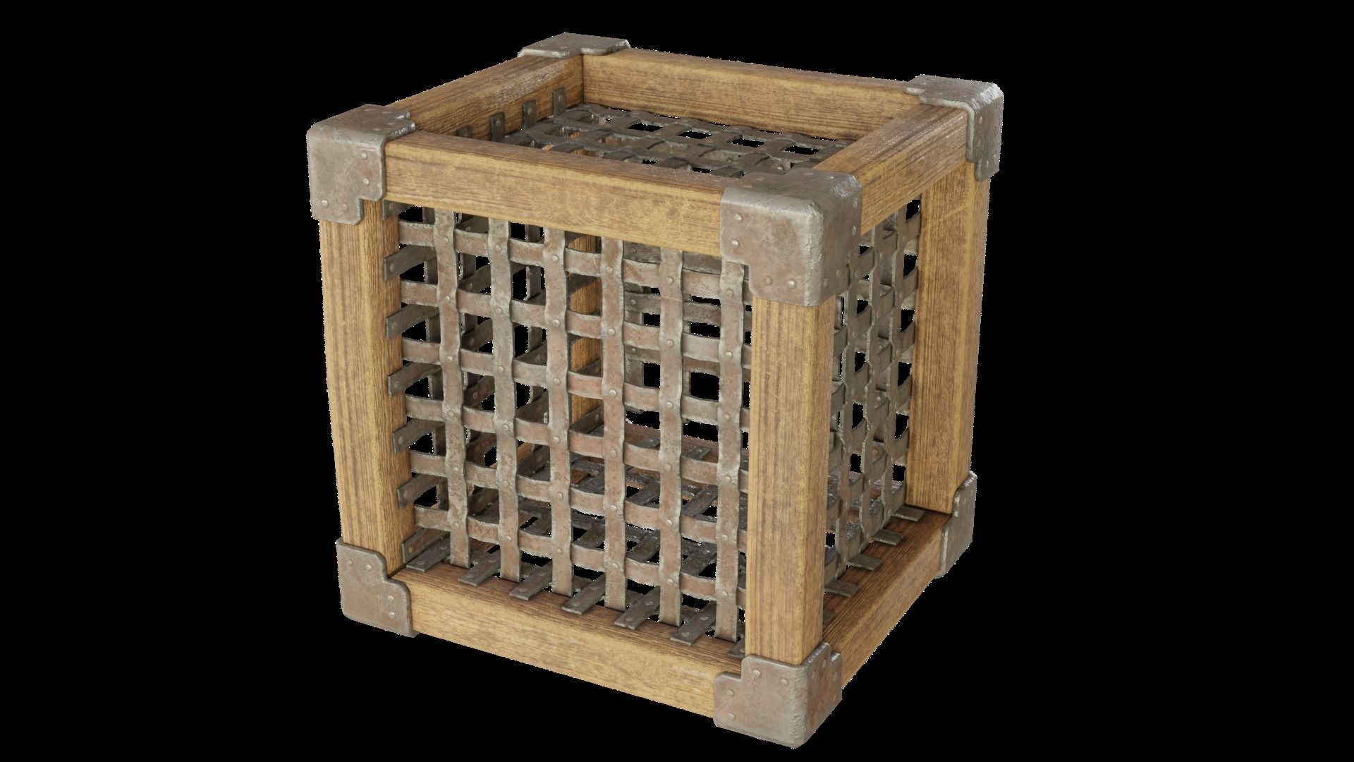 3D model Large Iron Cage With Lock VR / AR / low-poly | CGTrader