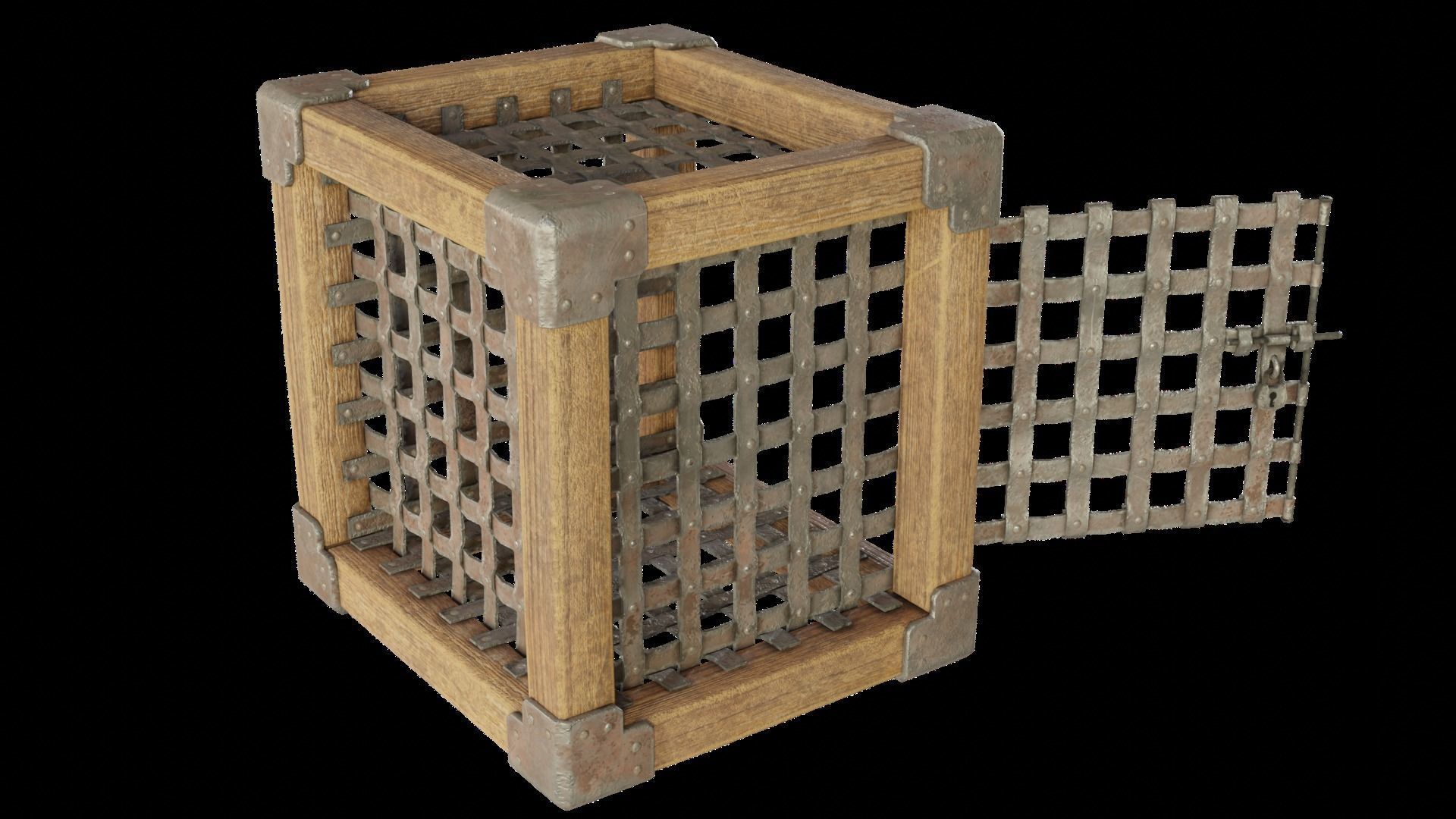 3D model Large Iron Cage With Lock VR / AR / low-poly | CGTrader