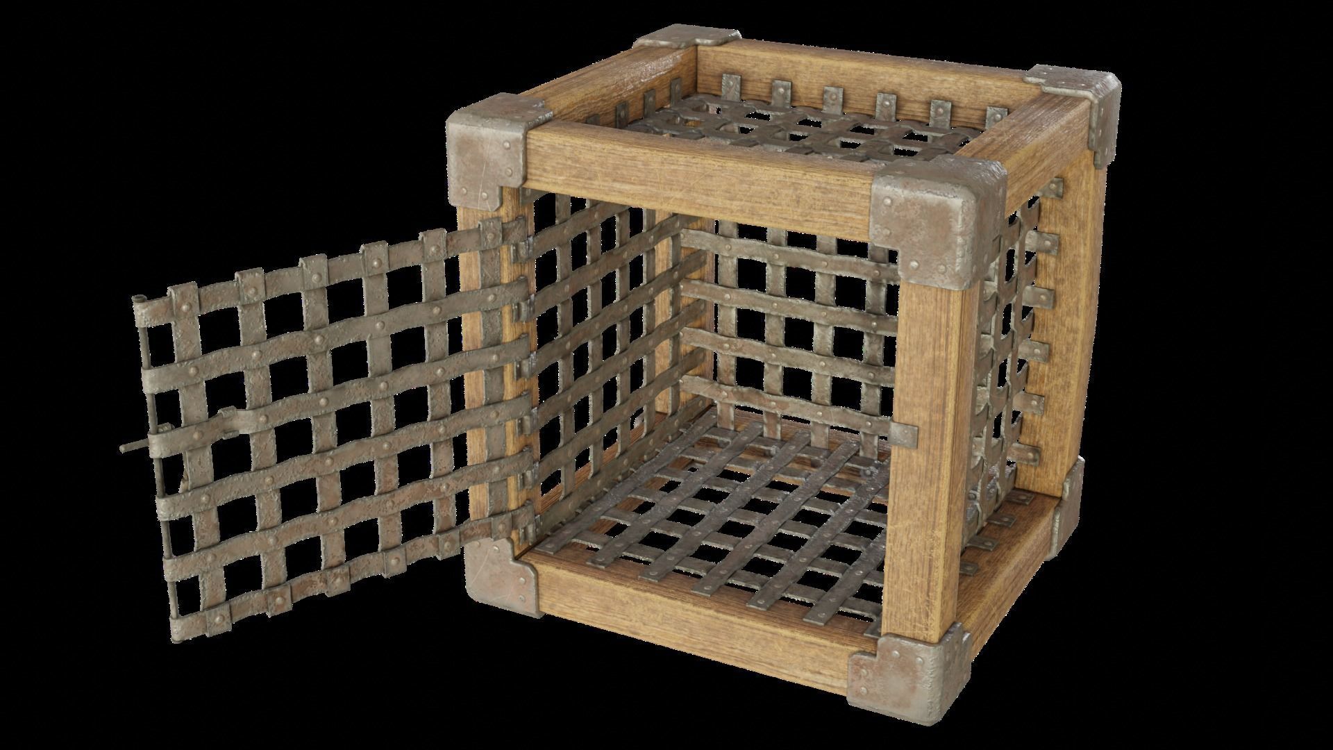 3D model Large Iron Cage With Lock VR / AR / low-poly | CGTrader