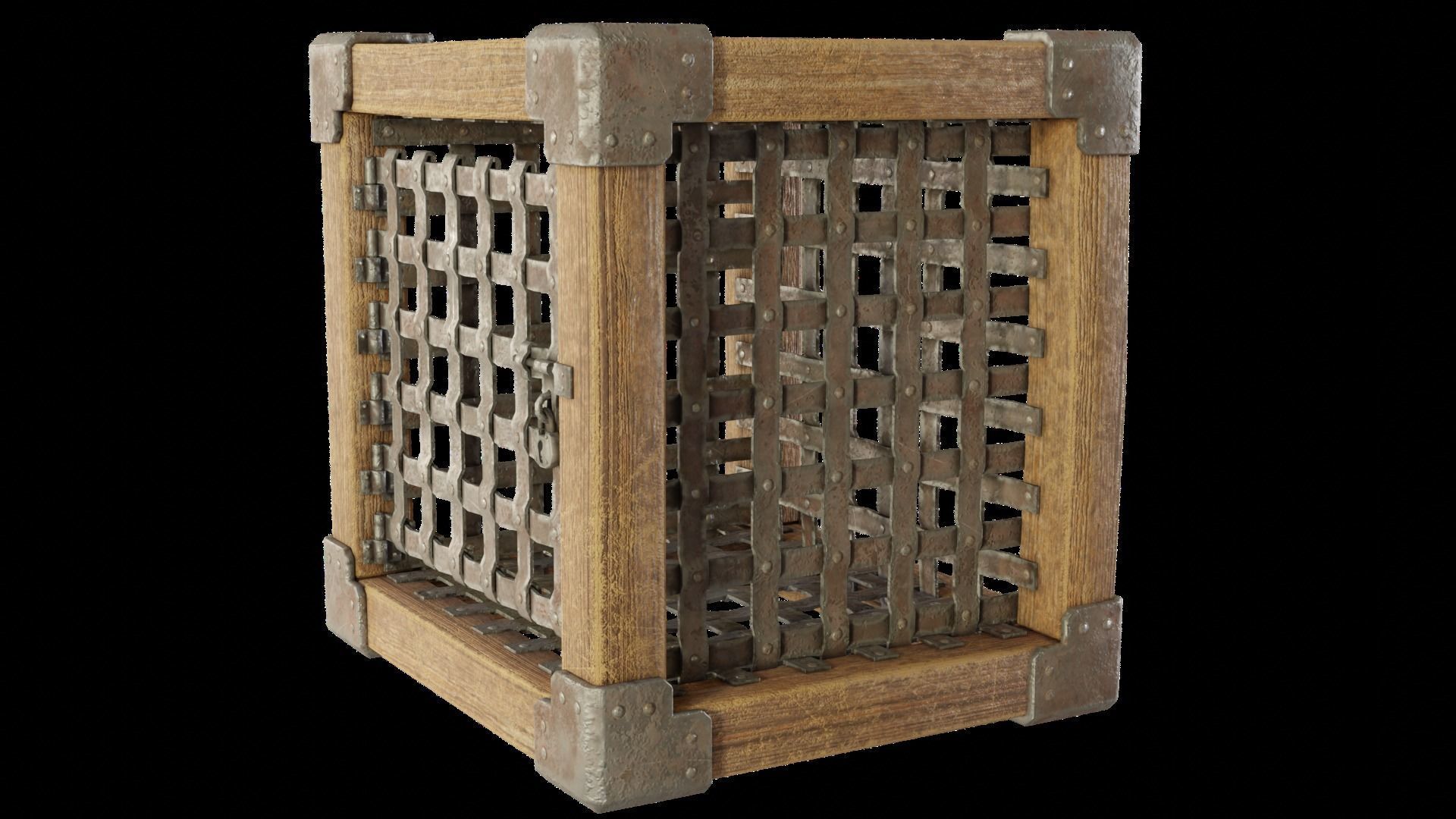 3D model Large Iron Cage With Lock VR / AR / low-poly | CGTrader