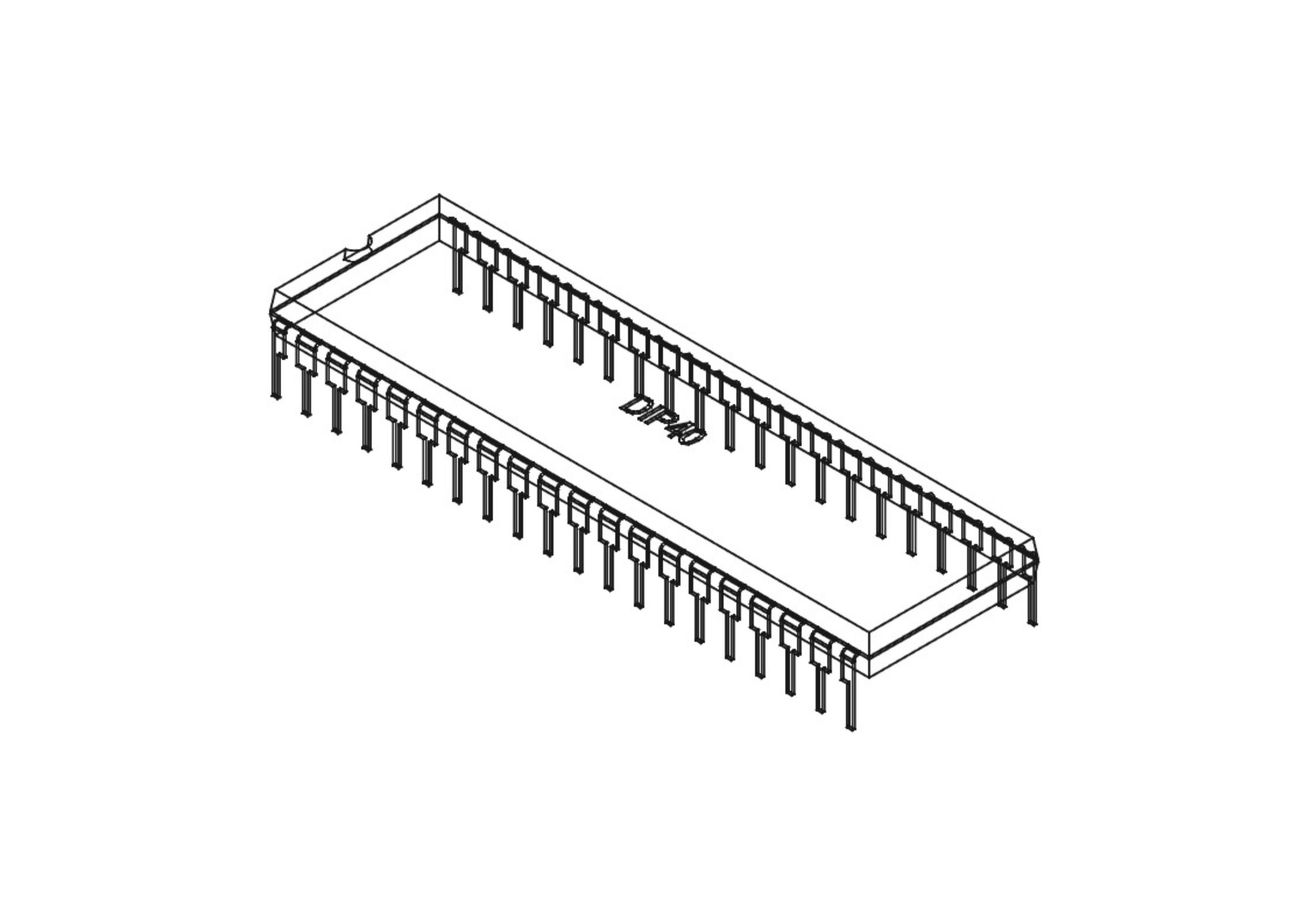 DIP40 600mils IC case 3D model | CGTrader