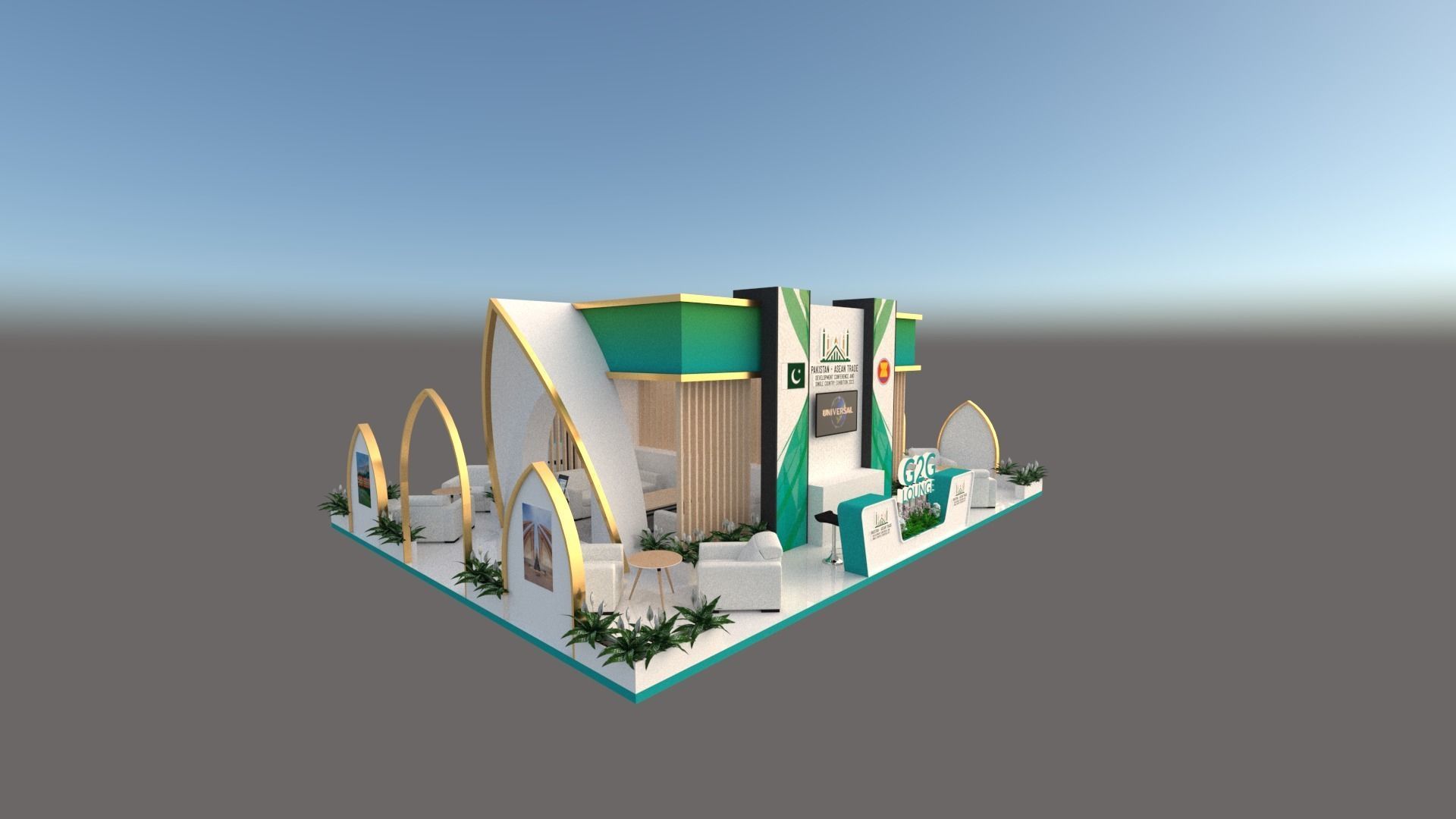 3D model Arabic Exhibition Booth Design VR / AR / low-poly | CGTrader