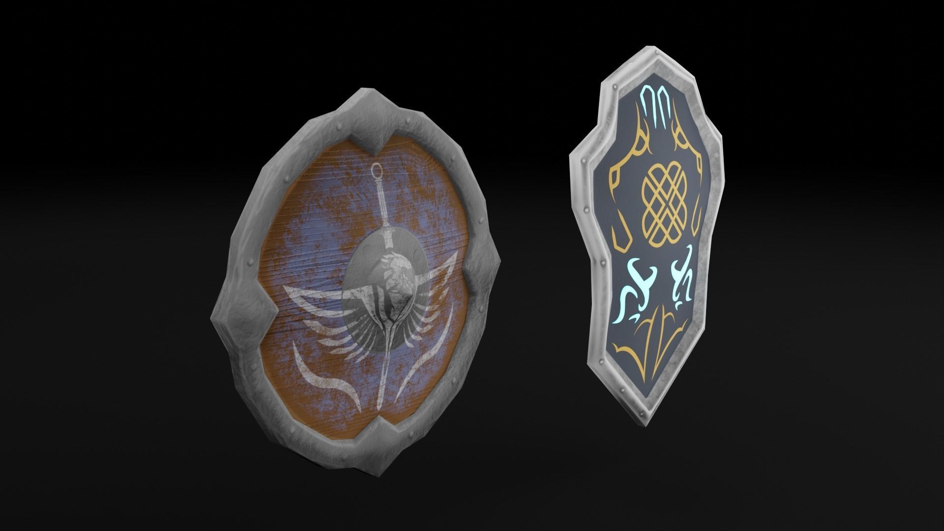 Fantasy Stylised Shields free VR / AR / low-poly 3D model | CGTrader