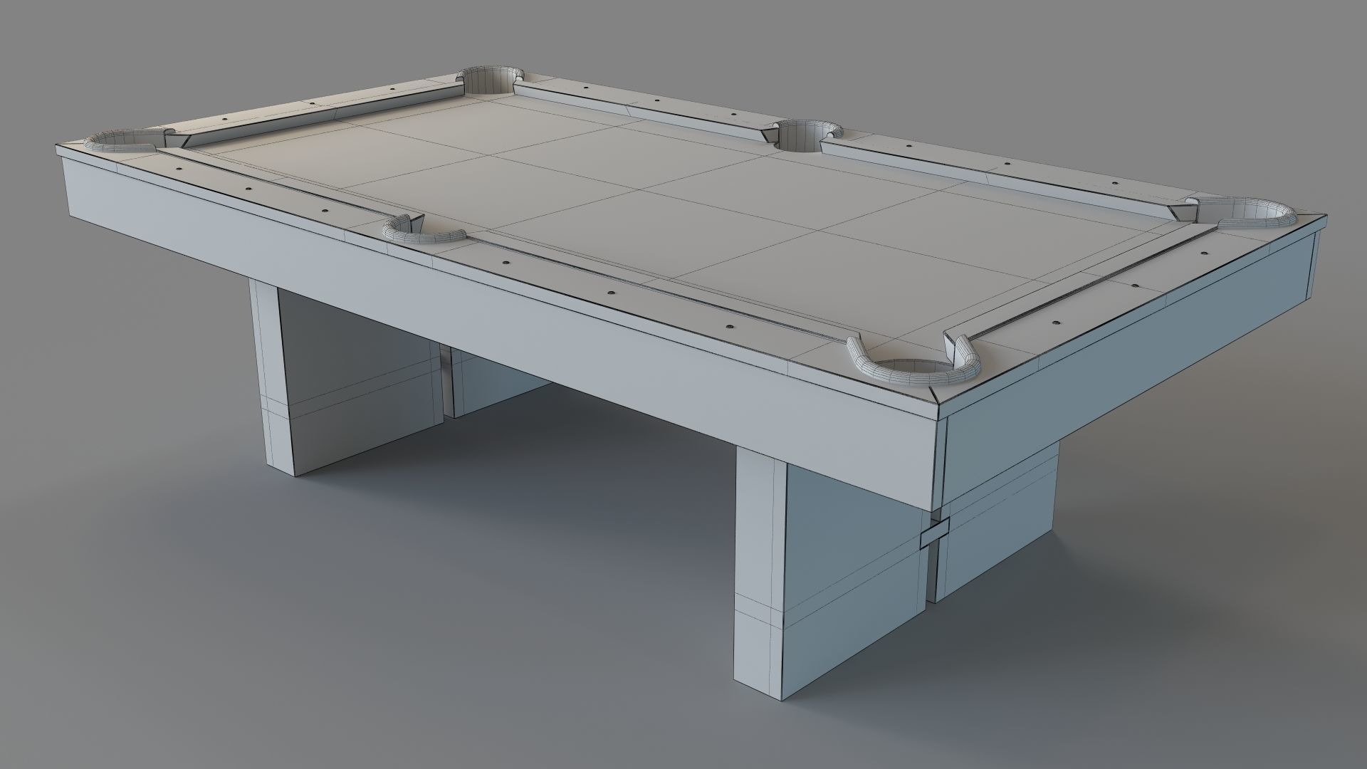 Walnut Pool Table Grey Felt 3D model | CGTrader