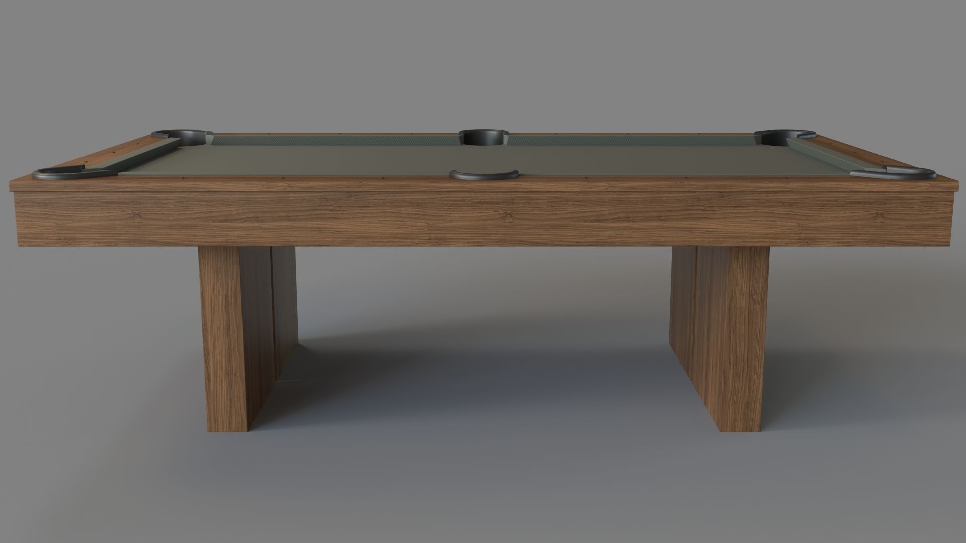 Walnut Pool Table Grey Felt 3D model | CGTrader