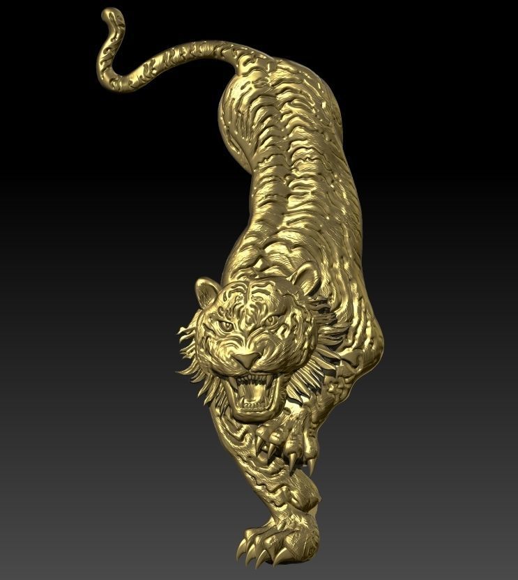 Chines Tiger Relief model for CNC and 3D Print able 3D model 3D ...