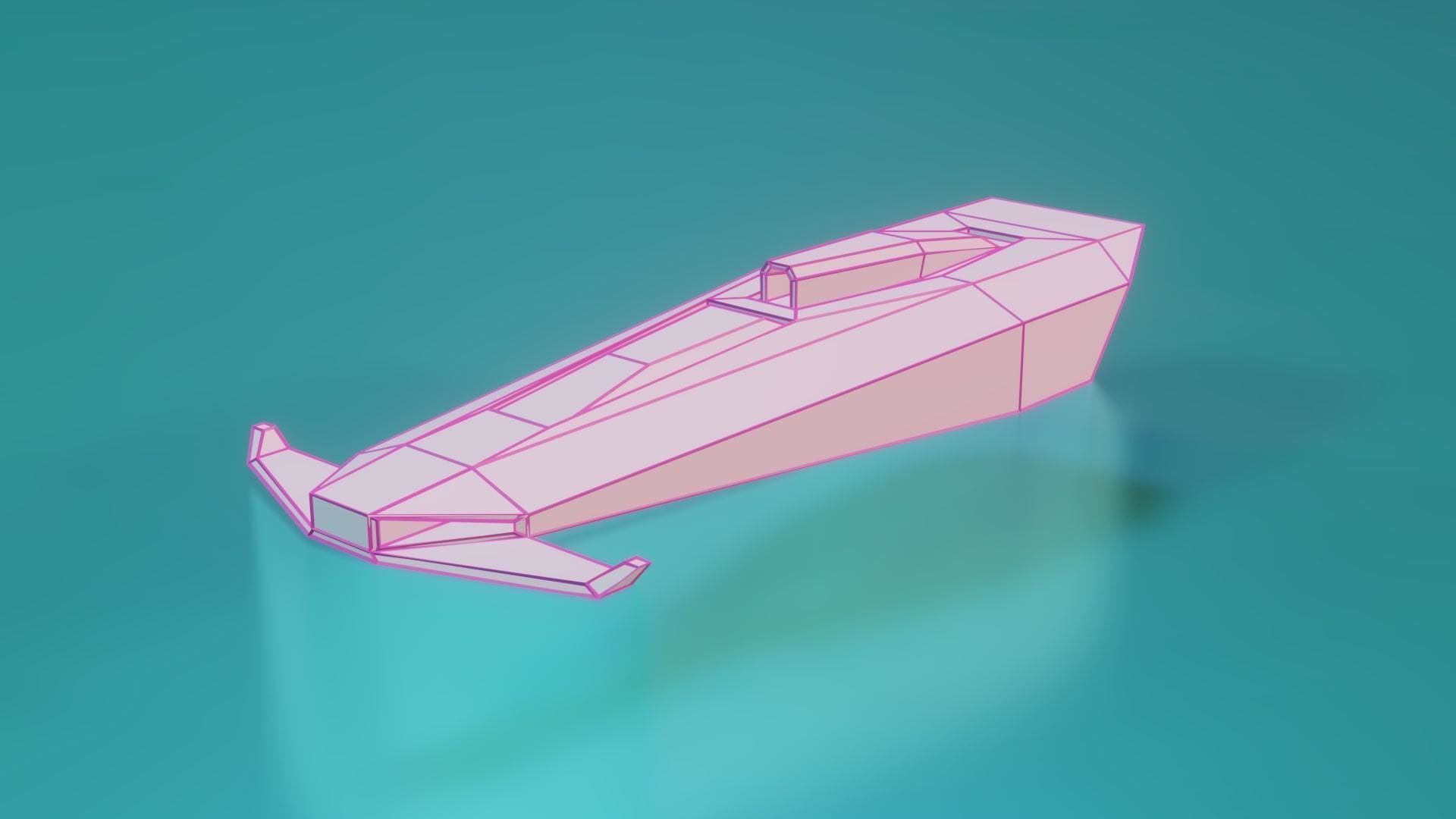 3D model Low Poly Stylized Sci-Fi Racing Hover Car VR / AR / low-poly ...