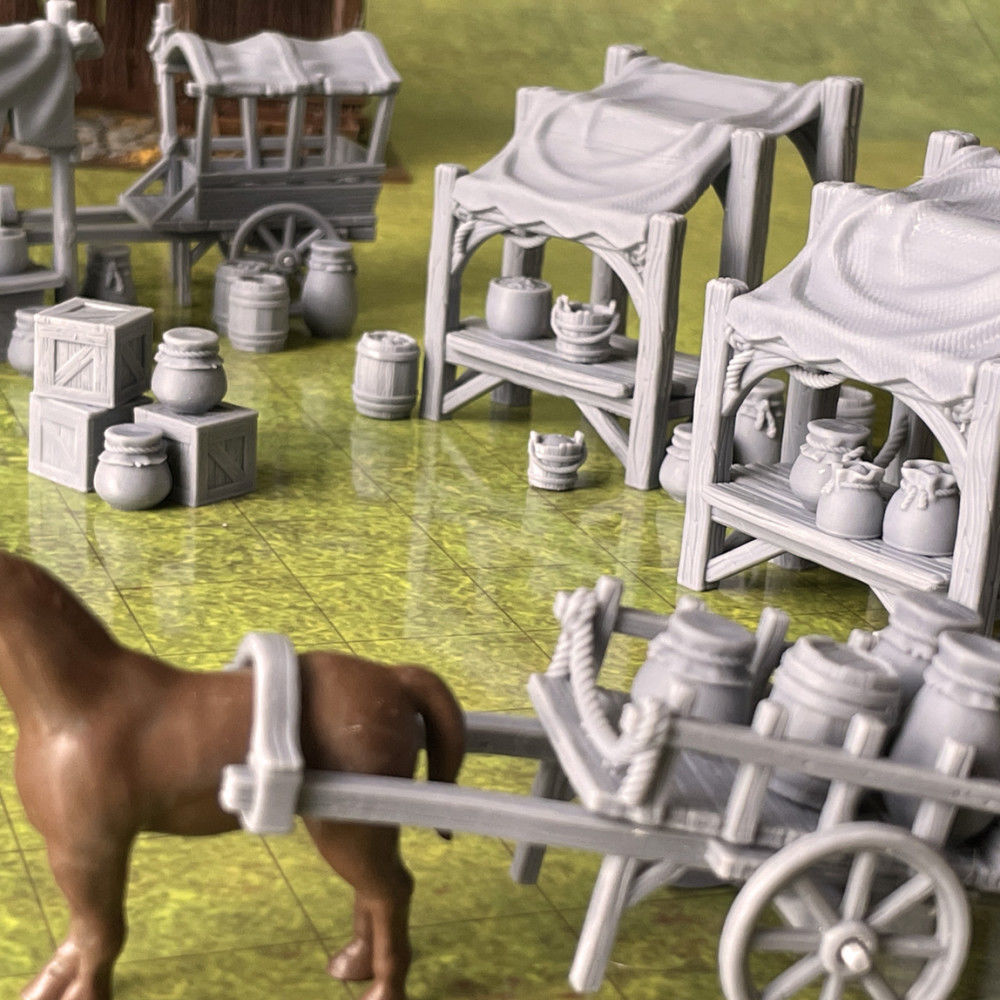 Market Props Set 3D model 3D printable | CGTrader
