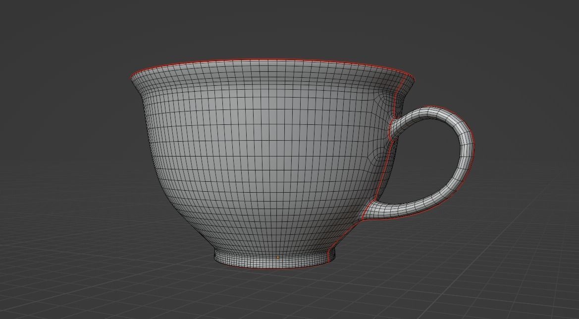Tea Cup with flowers texture 3D model | CGTrader