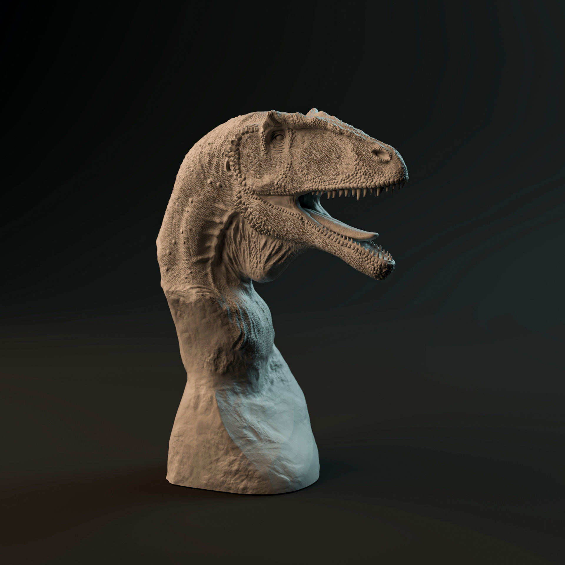 Carcharadontosaurus bust - pre-supported dinosaur head 3D model 3D ...