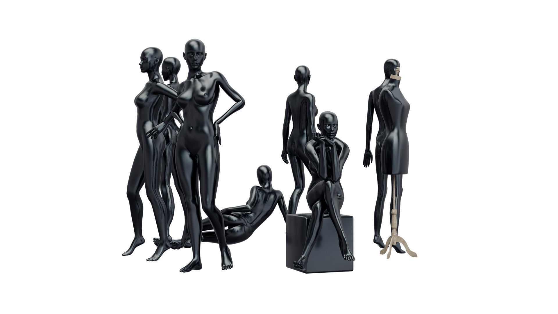 Store Female Manequins 3D model | CGTrader