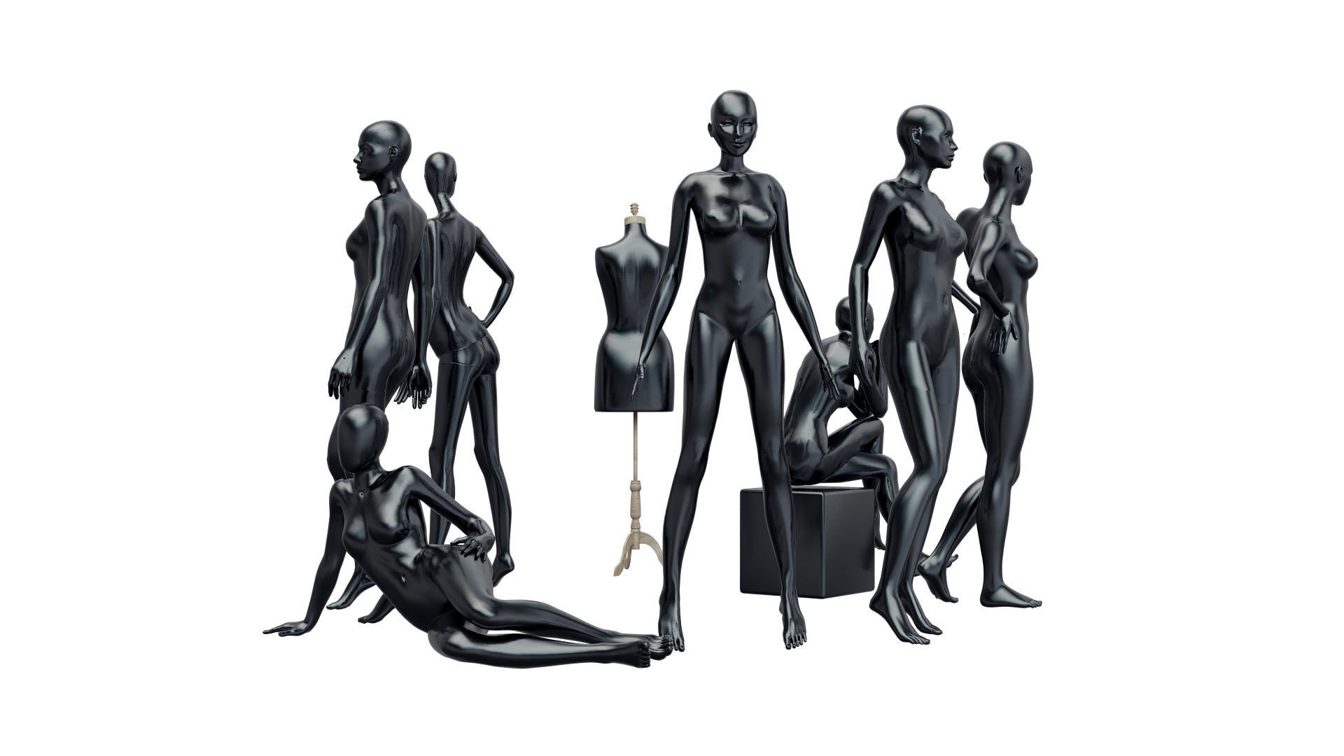 Store Female Manequins 3D model | CGTrader
