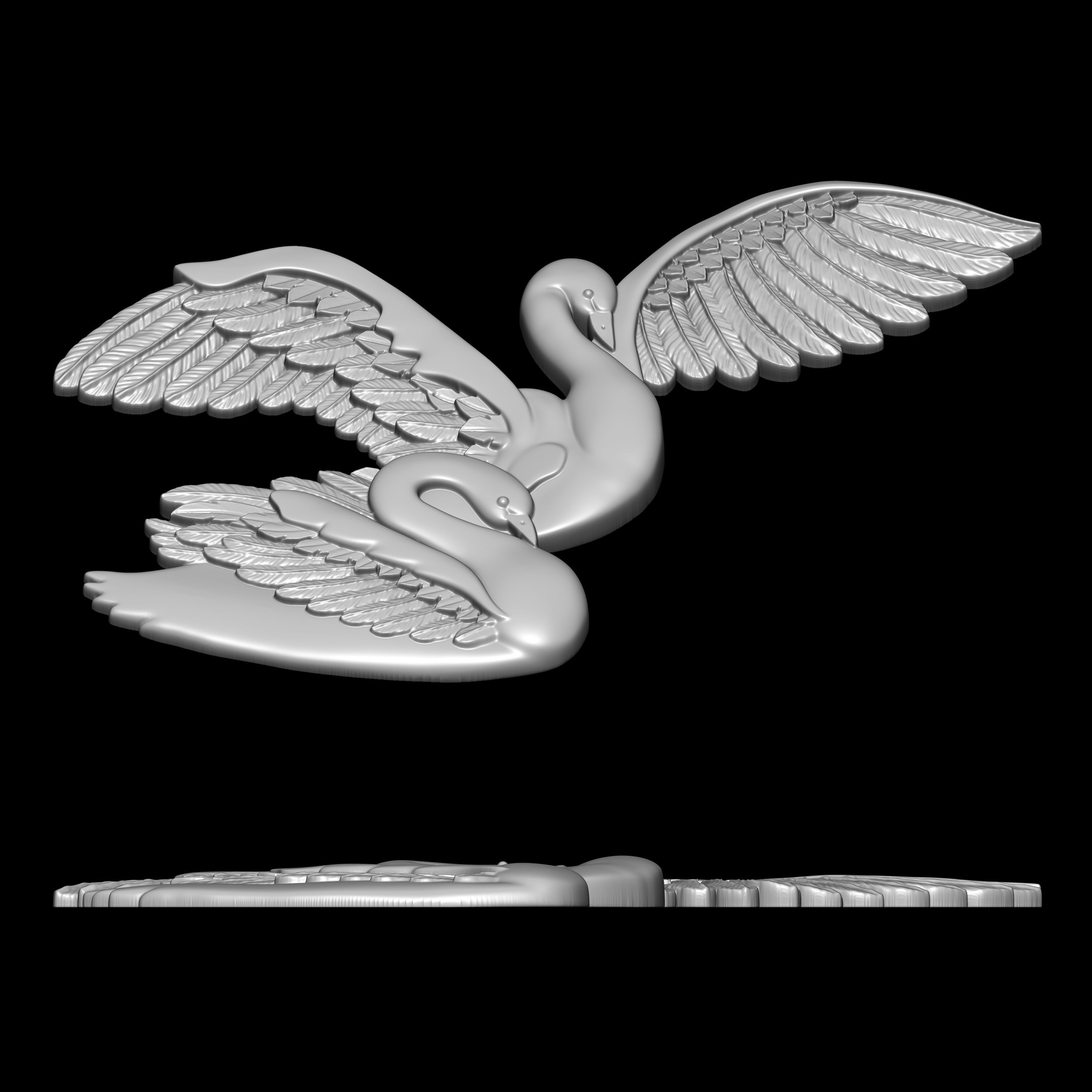 Swan - Relief Model 3D model 3D printable | CGTrader