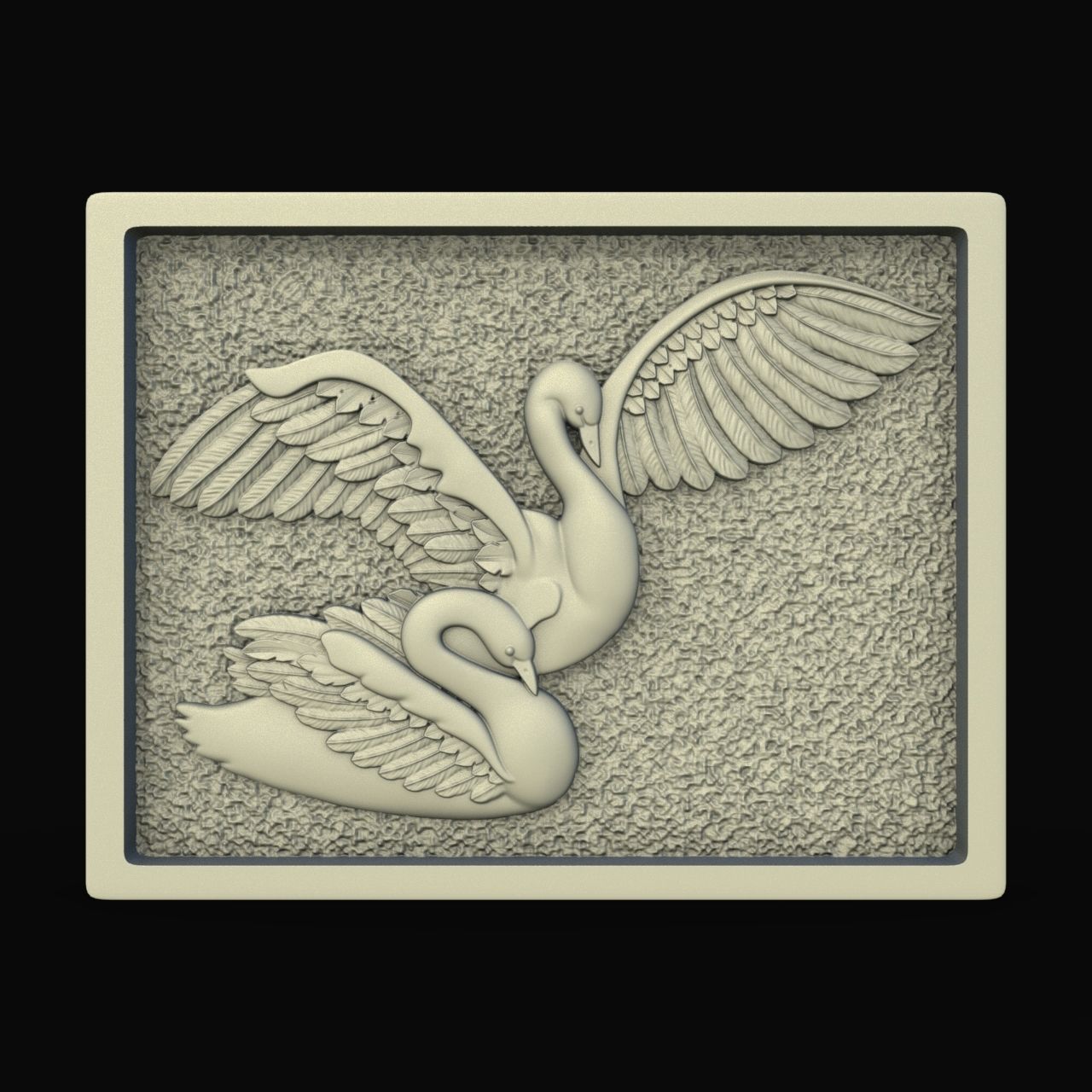 Swan - Relief Model 3D model 3D printable | CGTrader