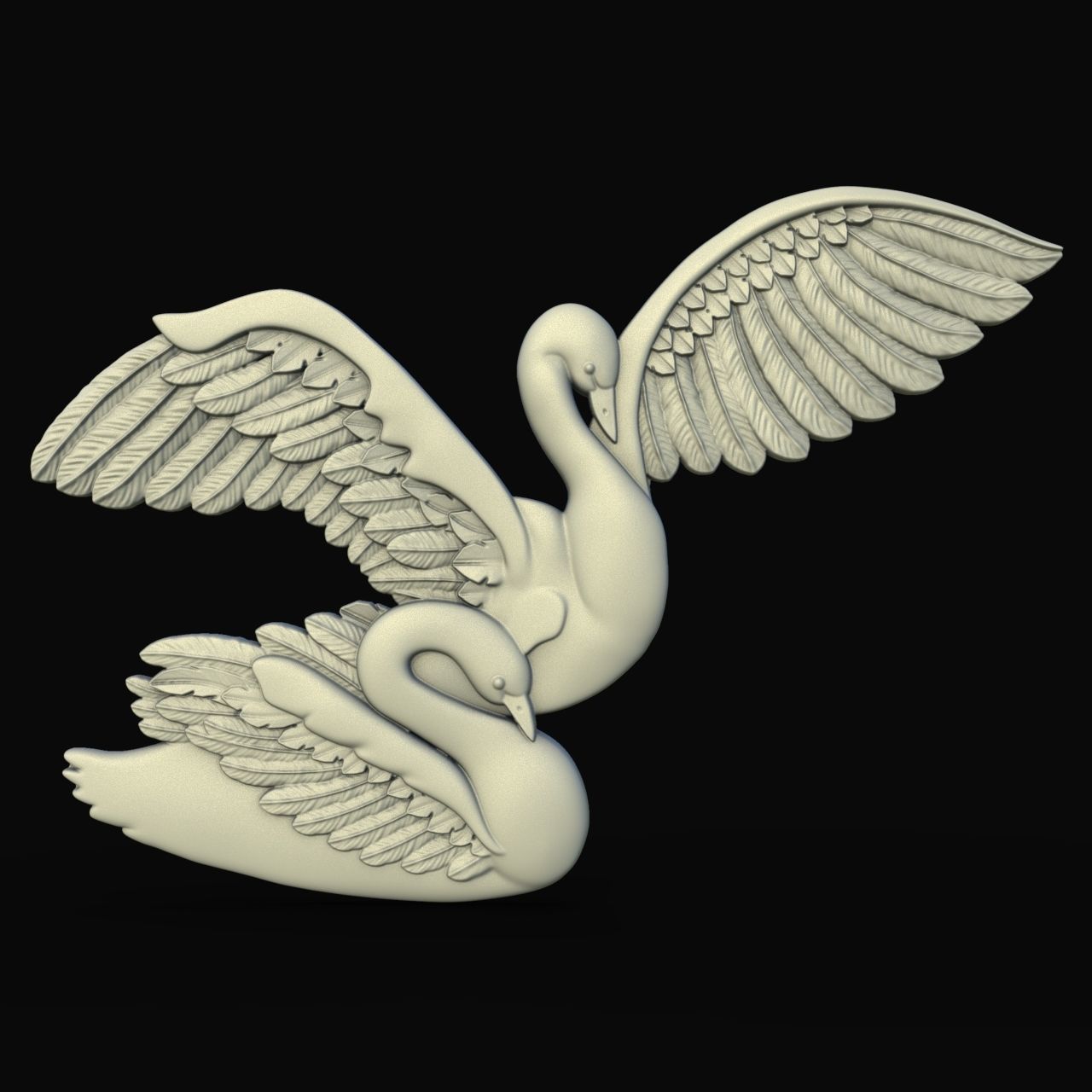 Swan - Relief Model 3D model 3D printable | CGTrader