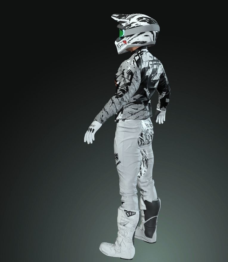 Biker motocross 3D model animated rigged | CGTrader